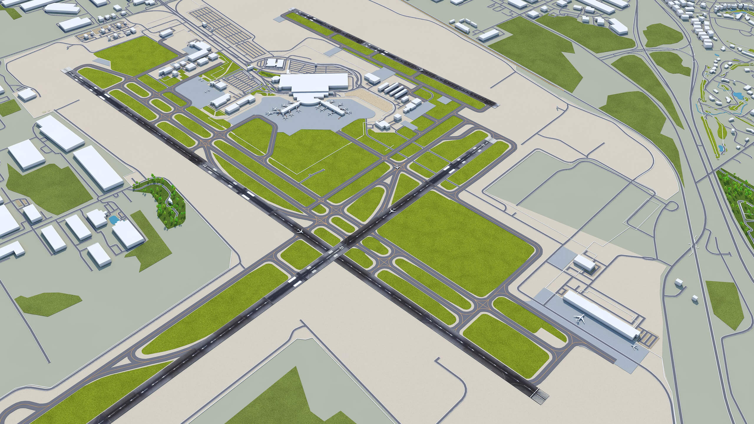 Gerald Ford Airport - 3D Model by 3dstudio