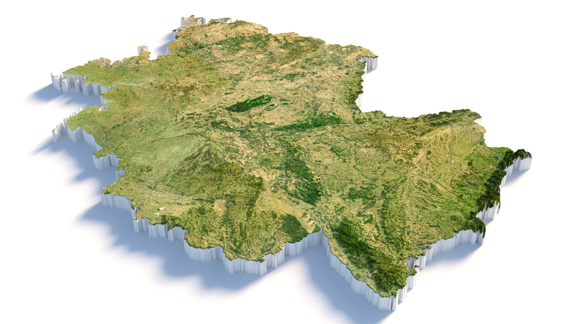 Germany Deutschland Terrain Map - 3D Model by 3dstudio