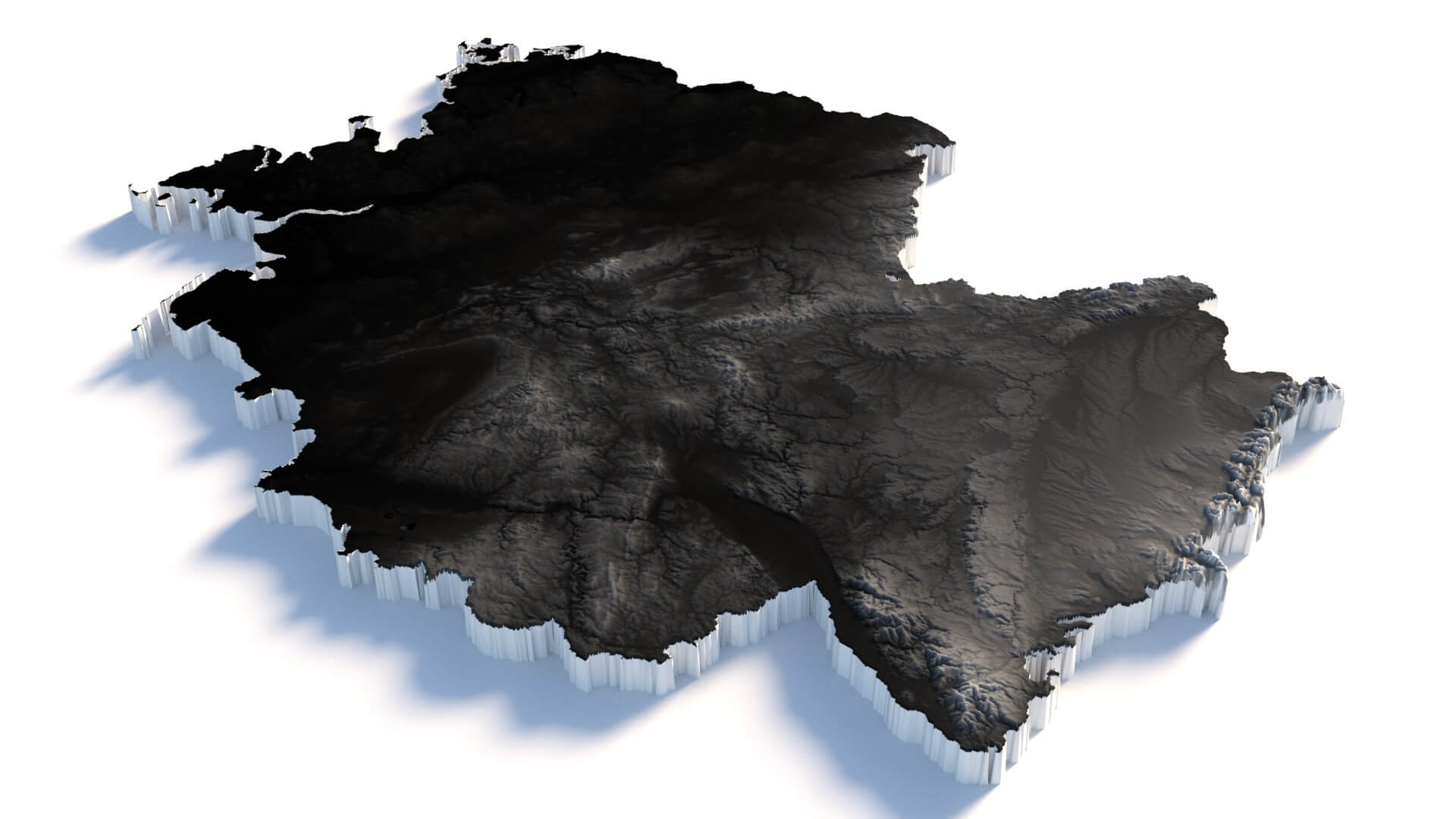 Germany Deutschland Terrain Map - 3D Model by 3dstudio