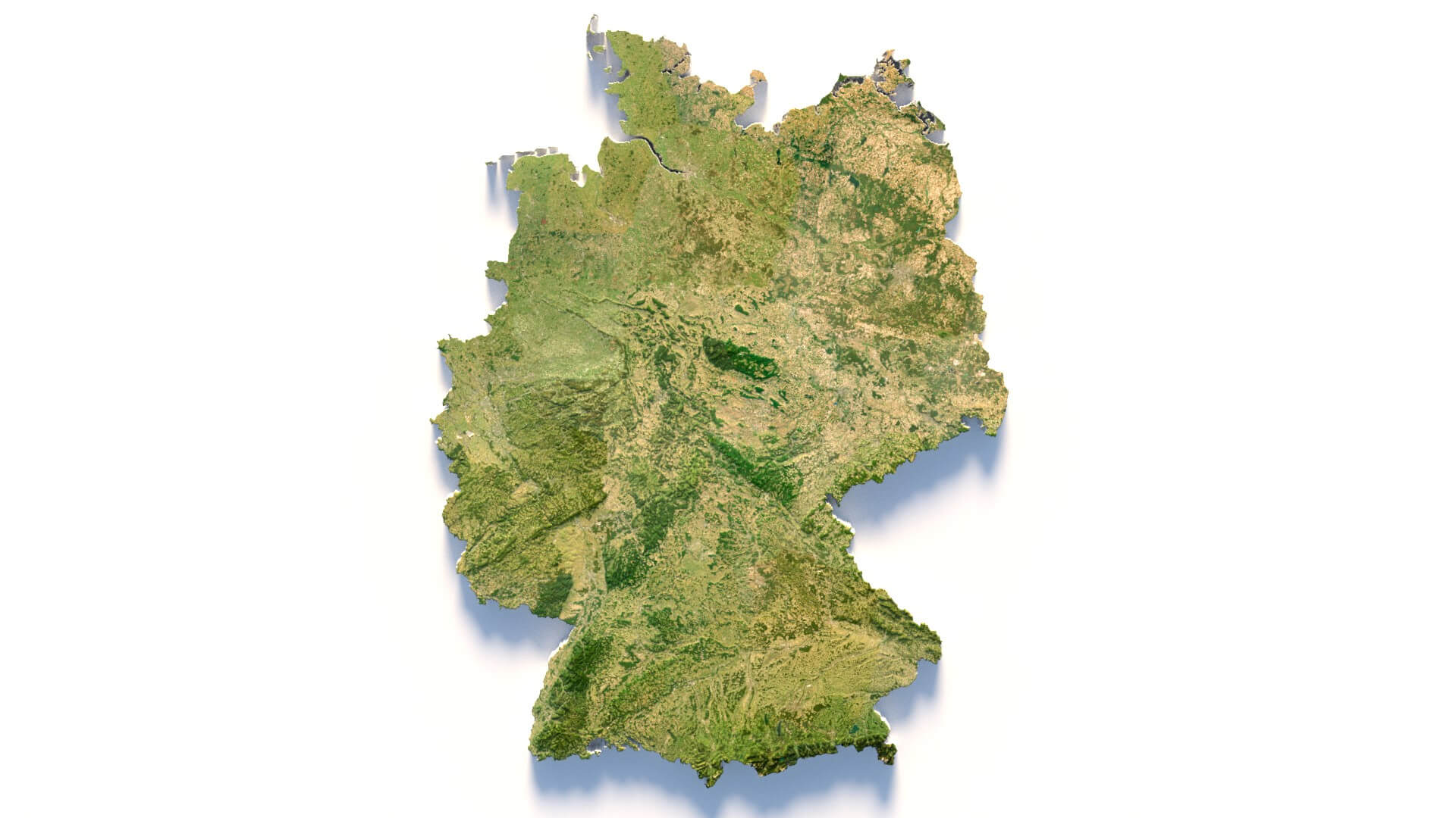 Germany Deutschland Terrain Map - 3D Model by 3dstudio