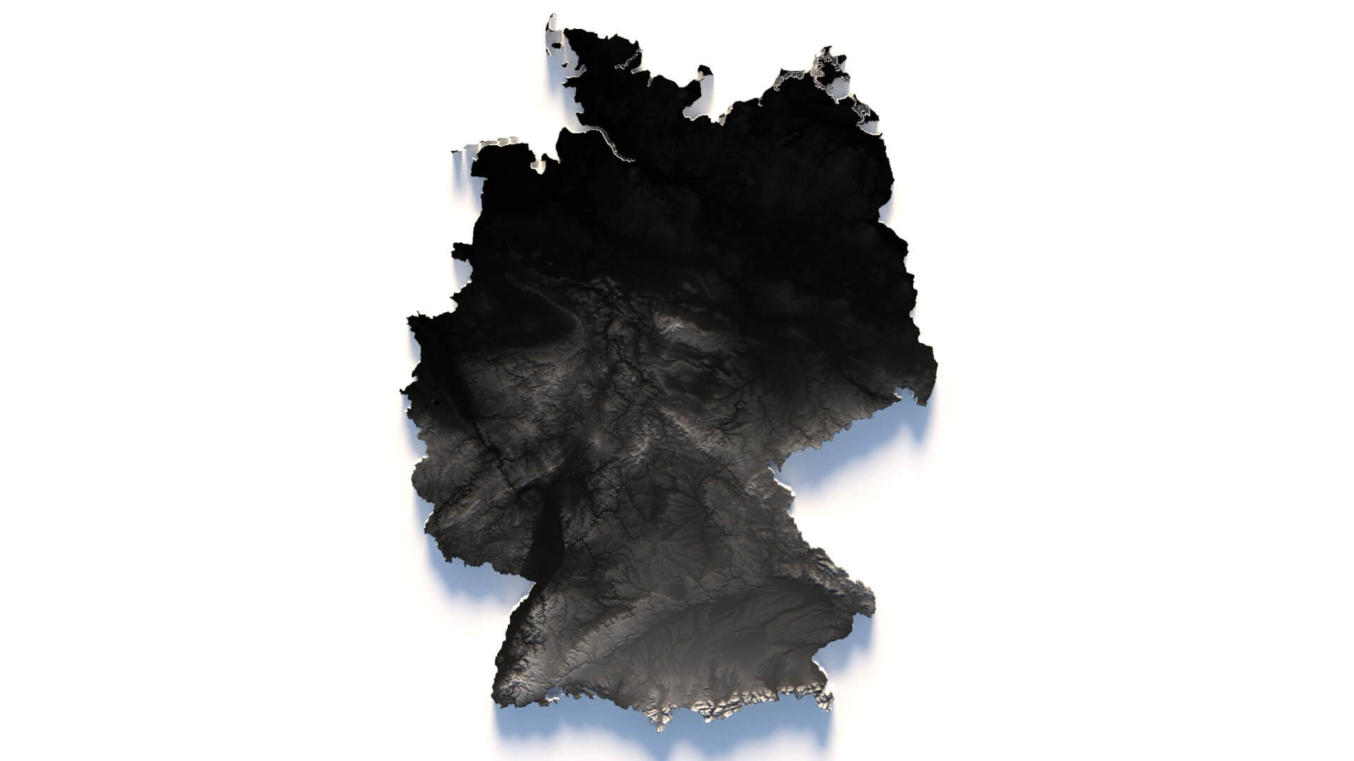 Germany Deutschland Terrain Map - 3D Model by 3dstudio