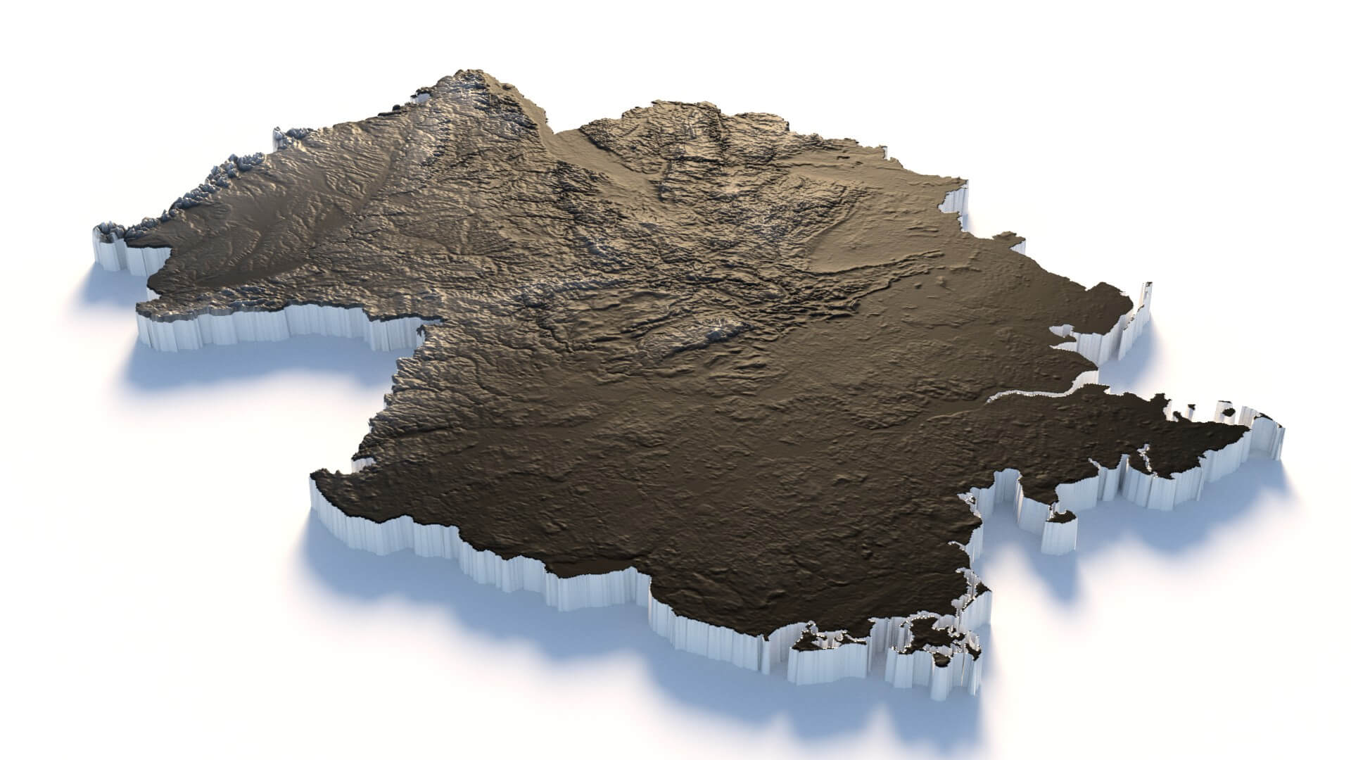 Germany Deutschland Terrain Map - 3D Model by 3dstudio