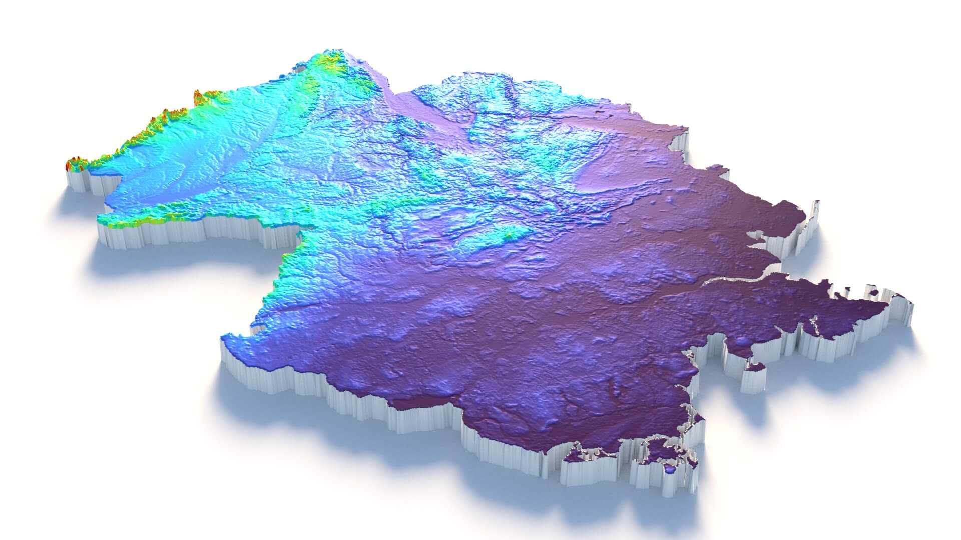 Germany Deutschland Terrain Map - 3D Model by 3dstudio