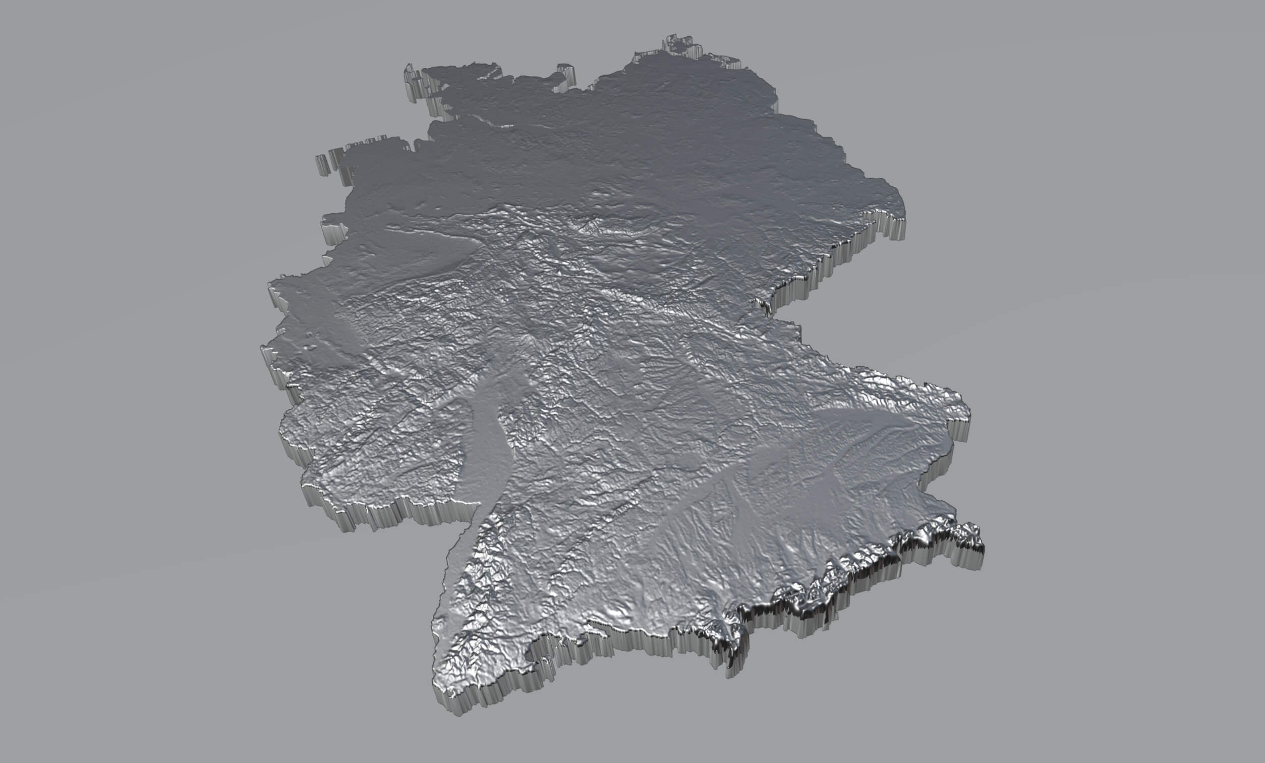 Germany Deutschland Terrain Map - 3D Model by 3dstudio