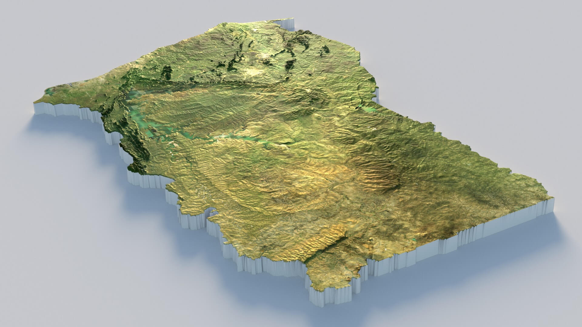 Ghana Terrain Map - 3D Model by 3dstudio