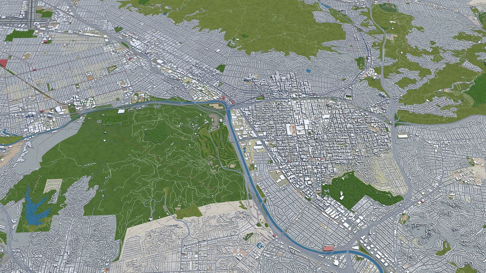 Glendale California 30km - 3D Model by 3dstudio