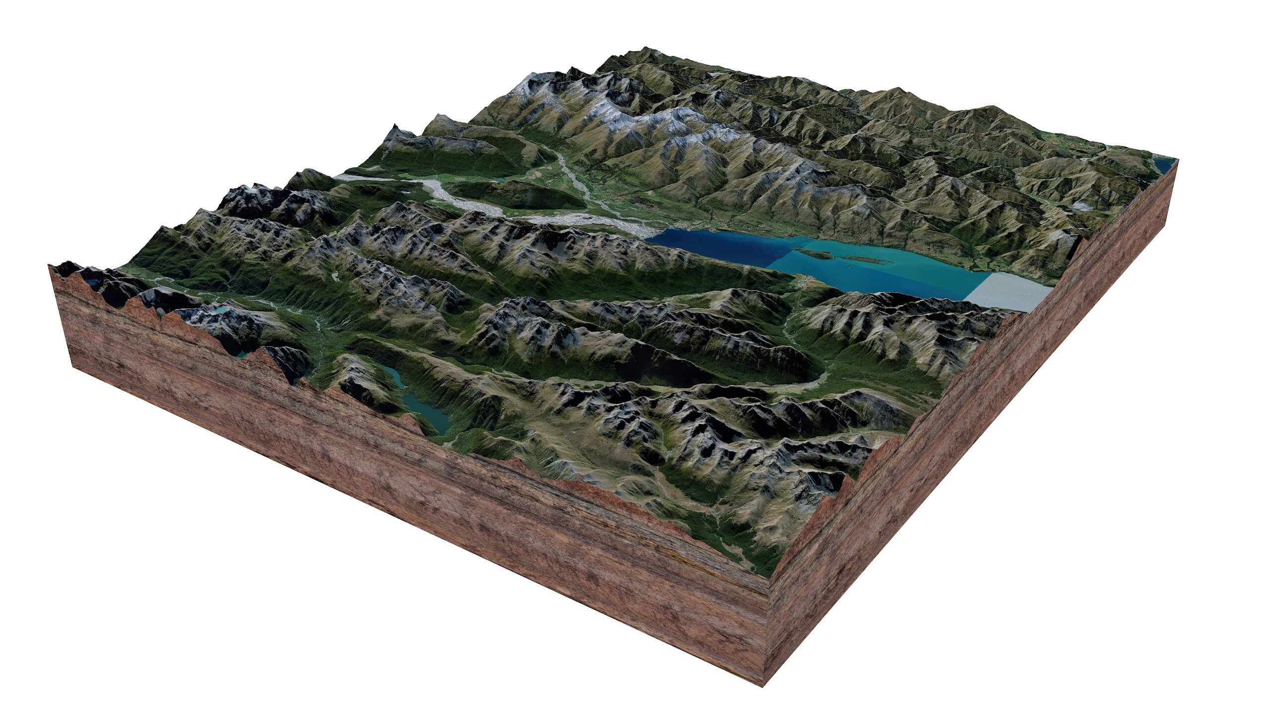 Glenorchy New Zealand Terrain 3D Model by 3dstudio