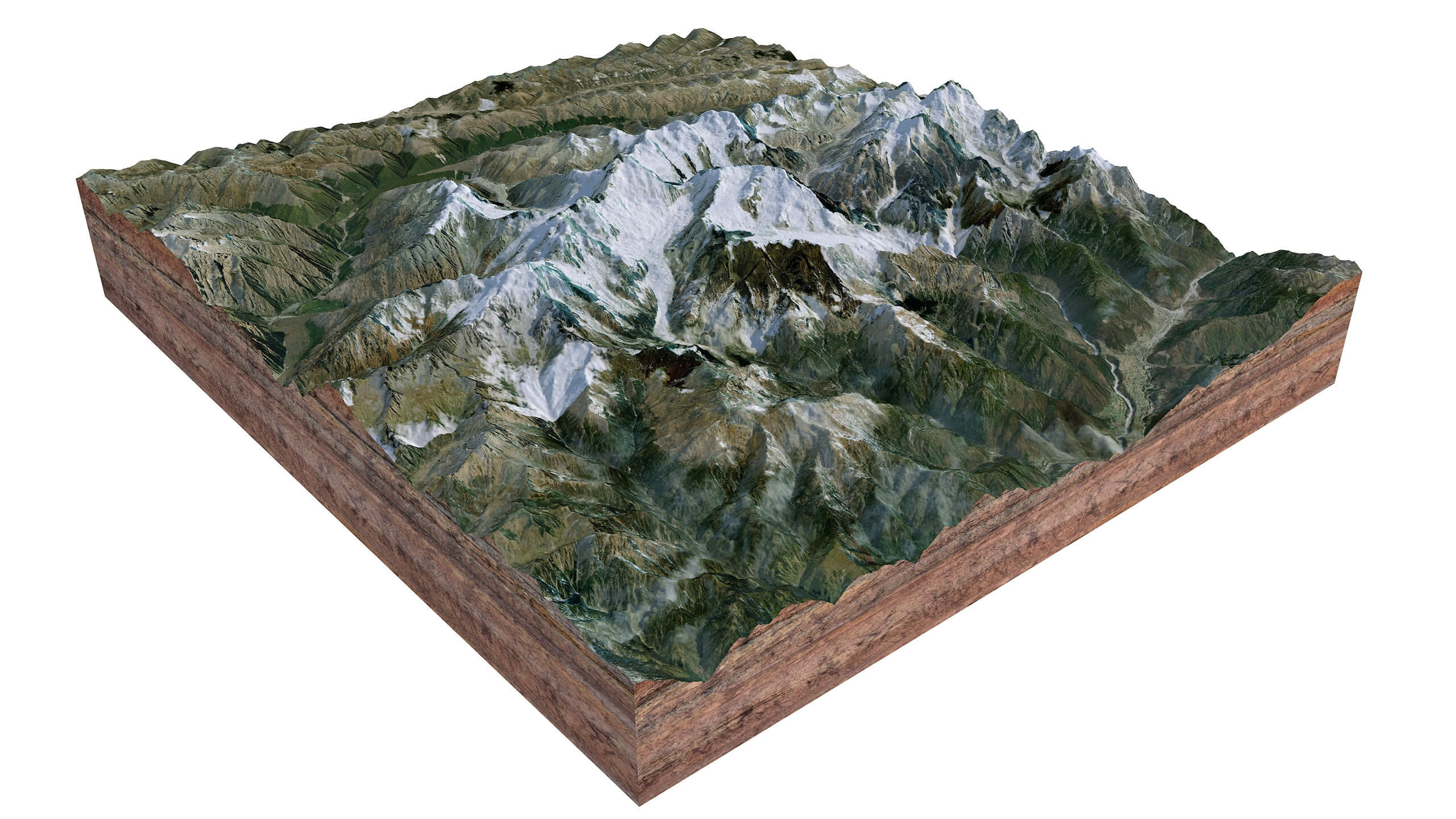 Gonggar Mountain Tibet China Terrain 3D Model by 3dstudio