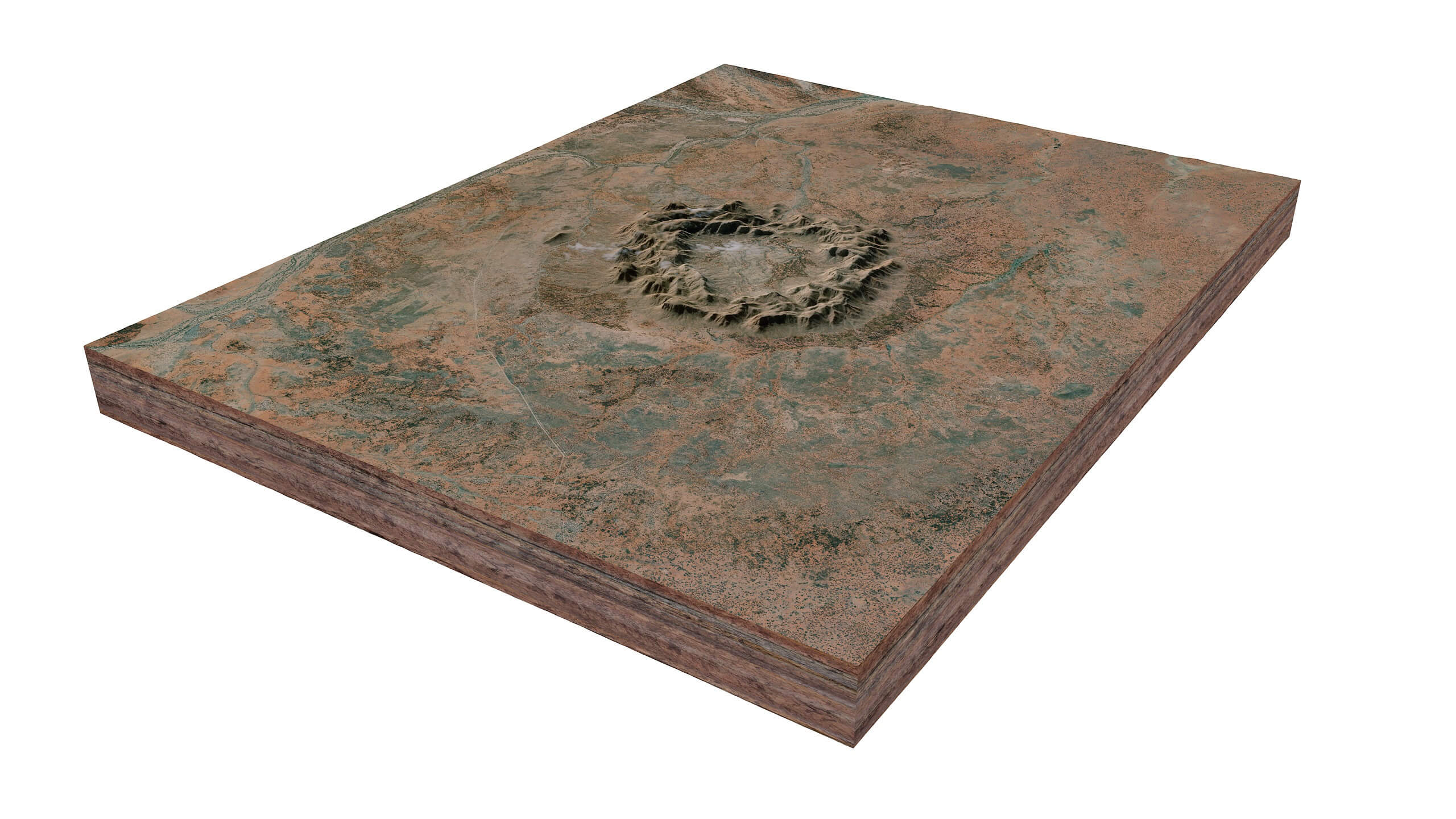 Gosses Bluff Crater Australia Terrain 3D Model by 3dstudio