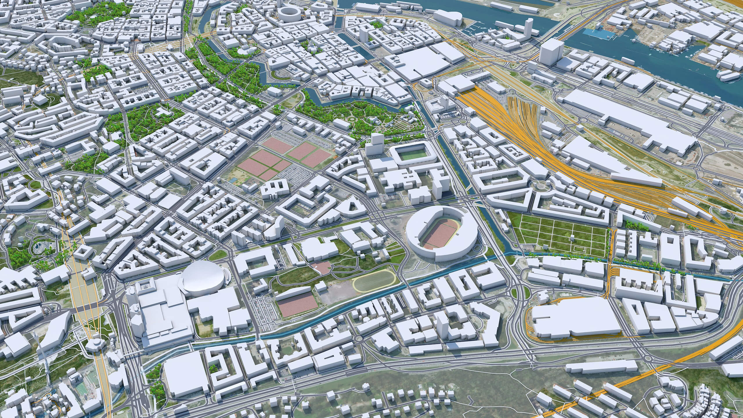 Gothenburg Downtown City Sweden 7km - 3D Model by 3dstudio