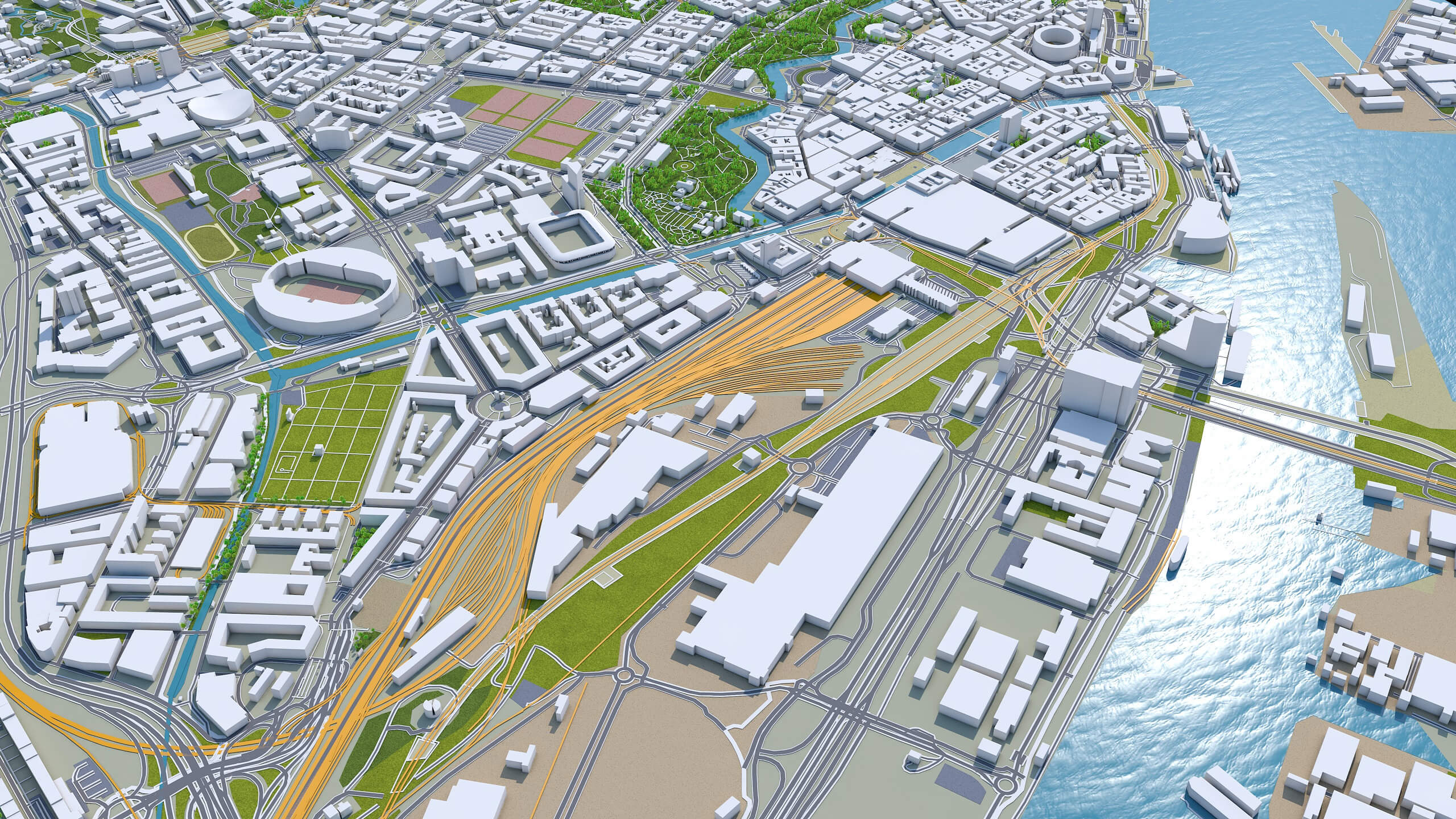 Gothenburg Downtown City Sweden 7km - 3D Model by 3dstudio