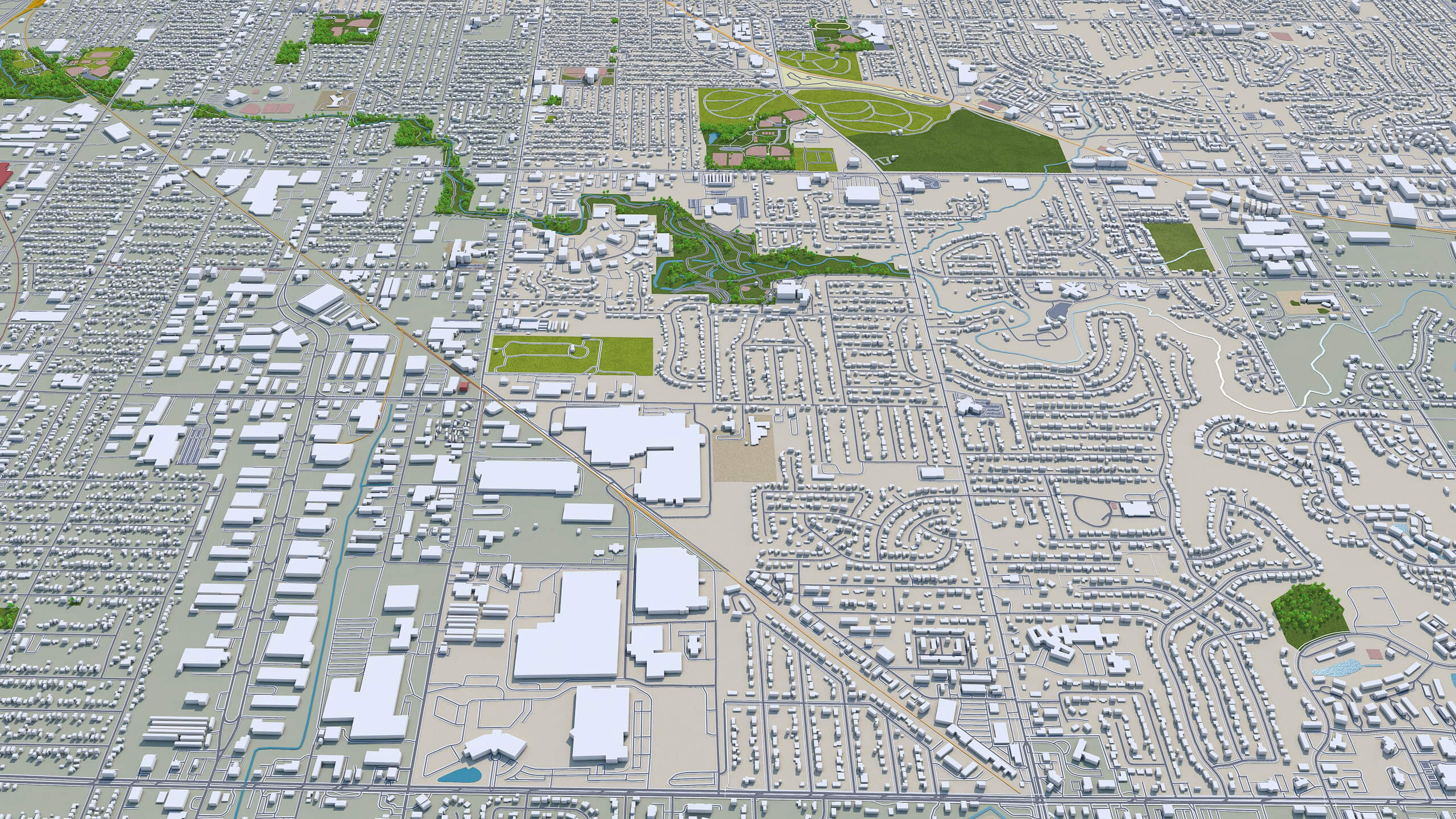 Grand Rapids City Michigan 40km - 3D Model by 3dstudio