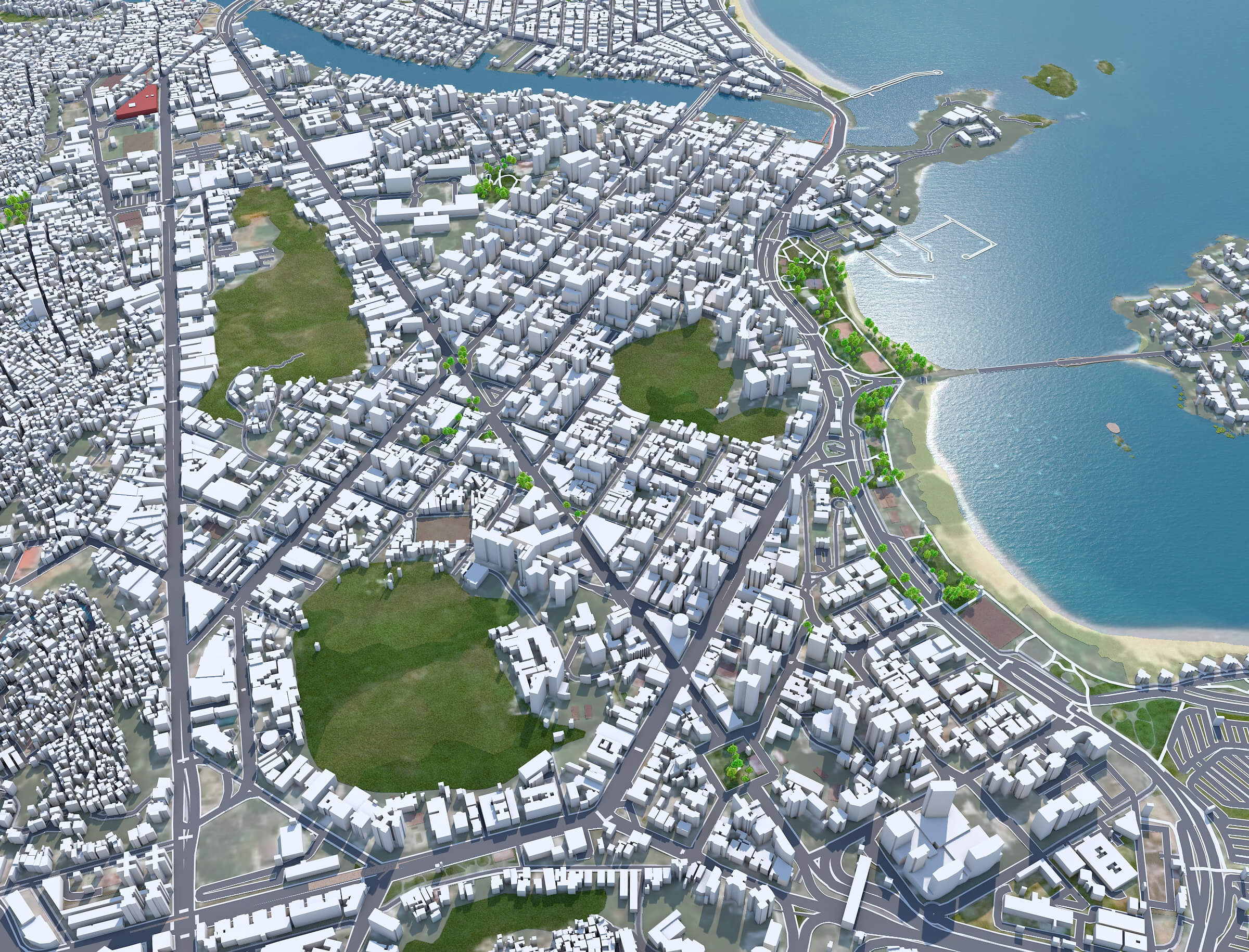 Grande City Vitoria Brazil 3D Model 70km by 3dstudio