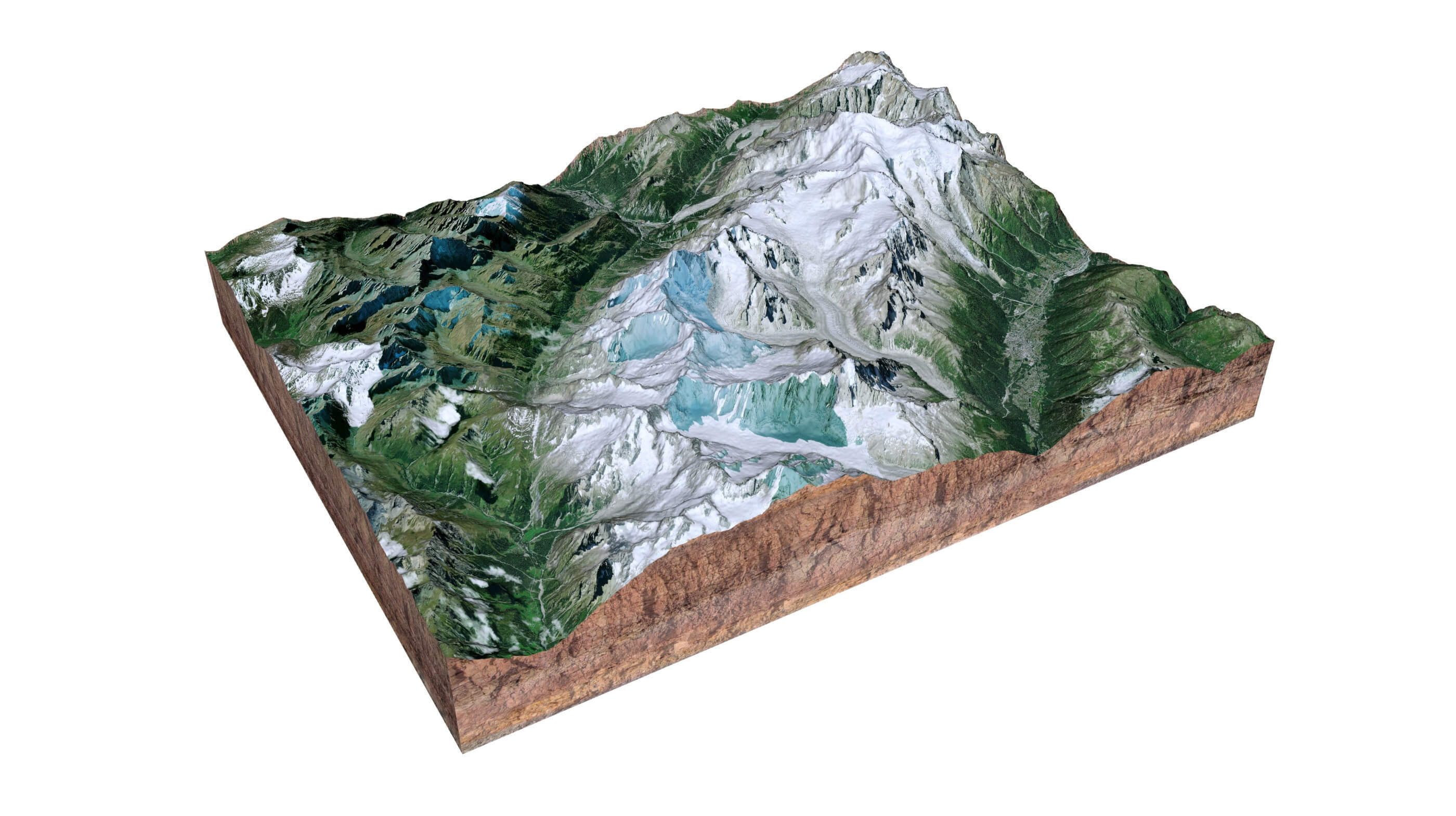 Grandes Jorasses Alps Terrain 3D Model by 3dstudio