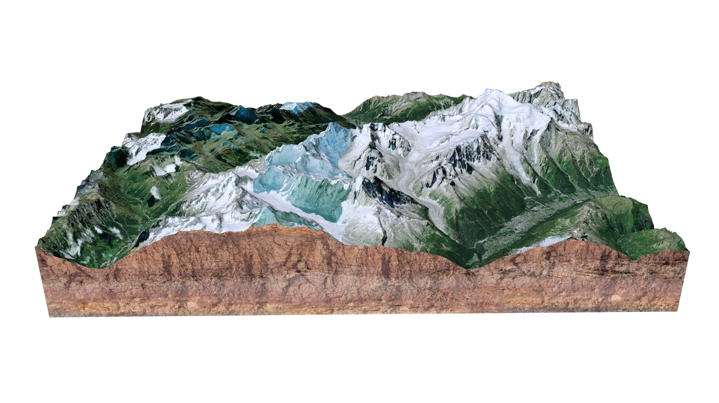 Grandes Jorasses Alps Terrain 3D Model by 3dstudio