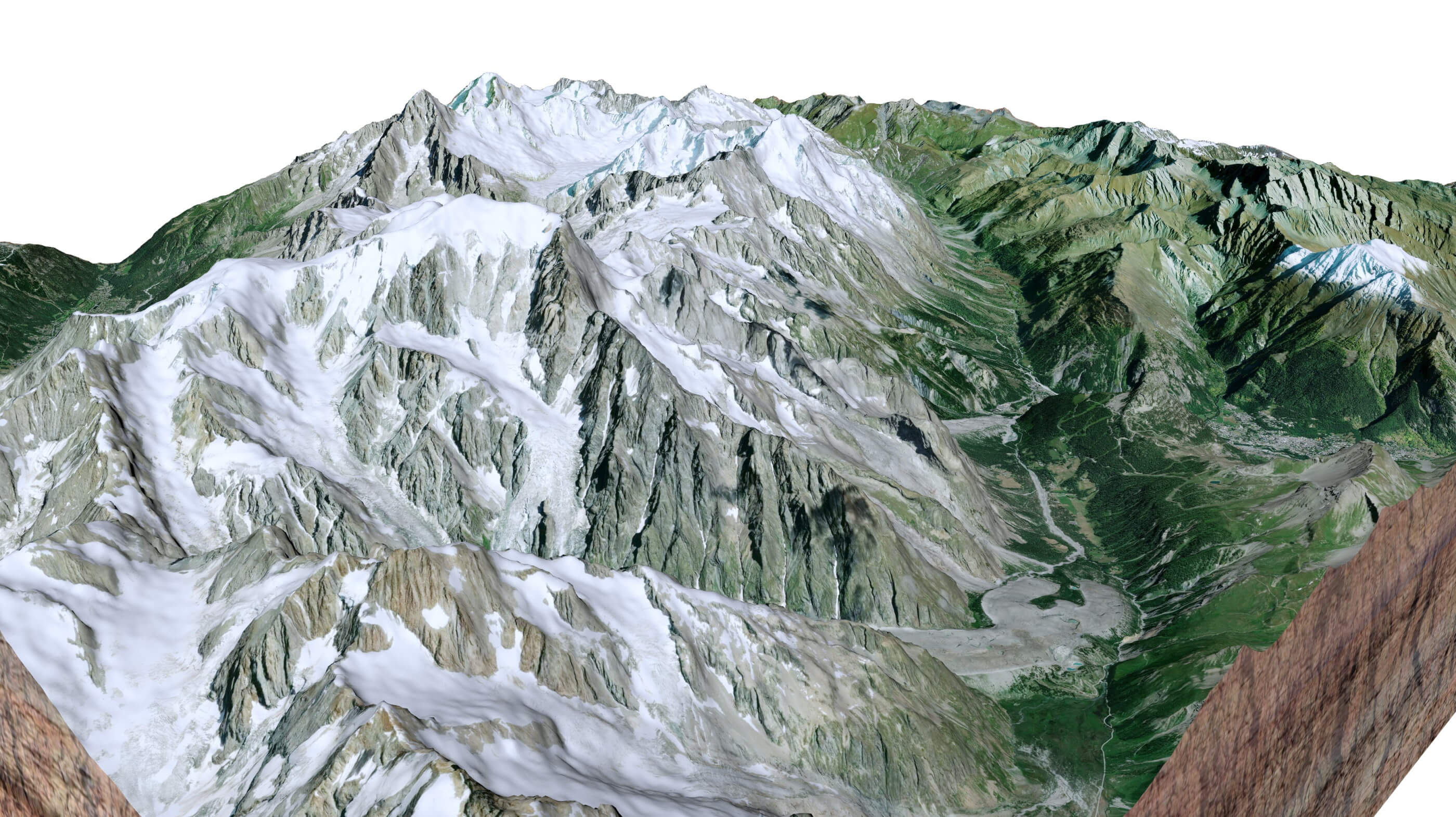 Grandes Jorasses Alps Terrain 3D Model by 3dstudio