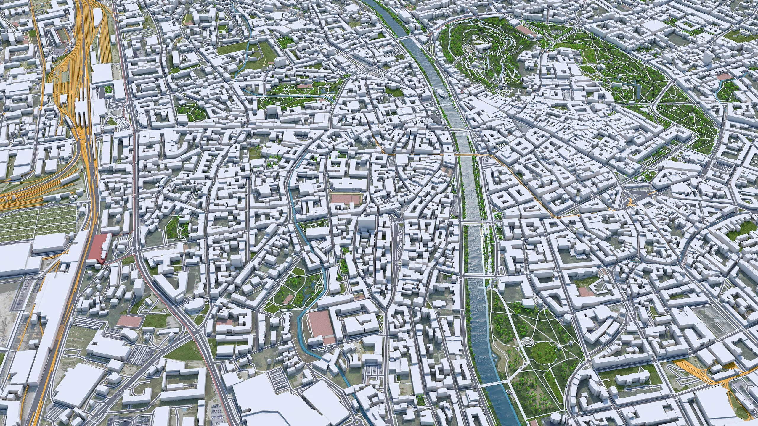 Graz Downtown City Austria 6km - 3D Model by 3dstudio