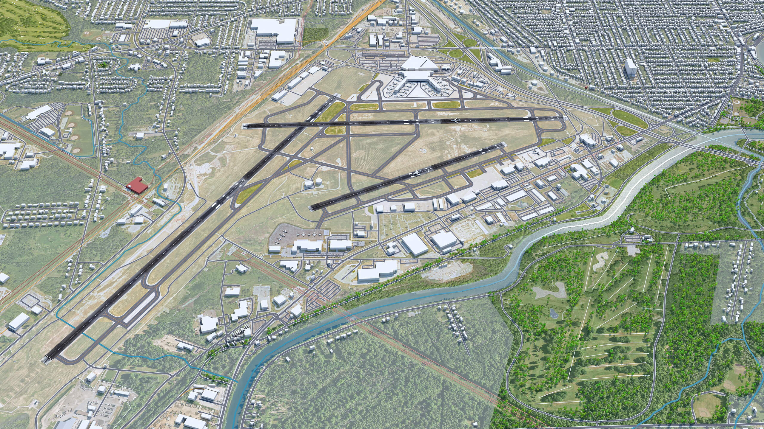 Greater Rochester International Airport - 3D Model by 3dstudio