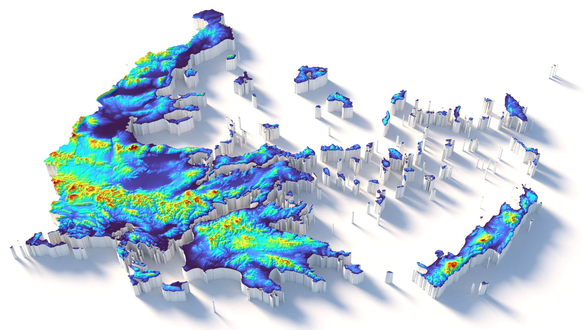Greece Terrain Map - 3D Model by 3dstudio