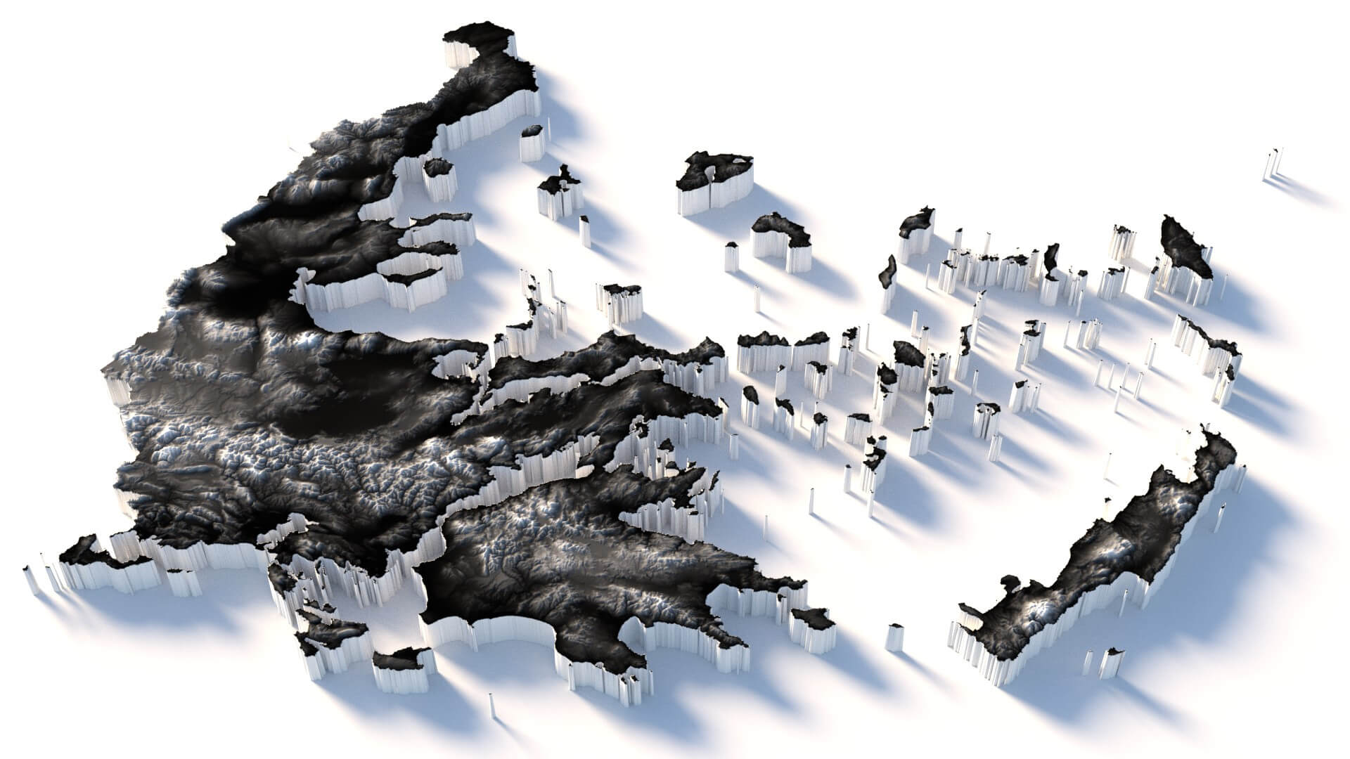 Greece Terrain Map - 3D Model by 3dstudio