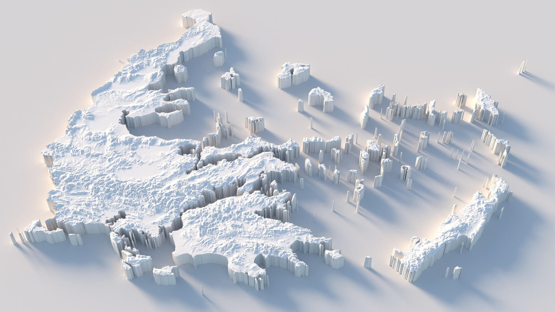 Greece Terrain Map - 3D Model by 3dstudio