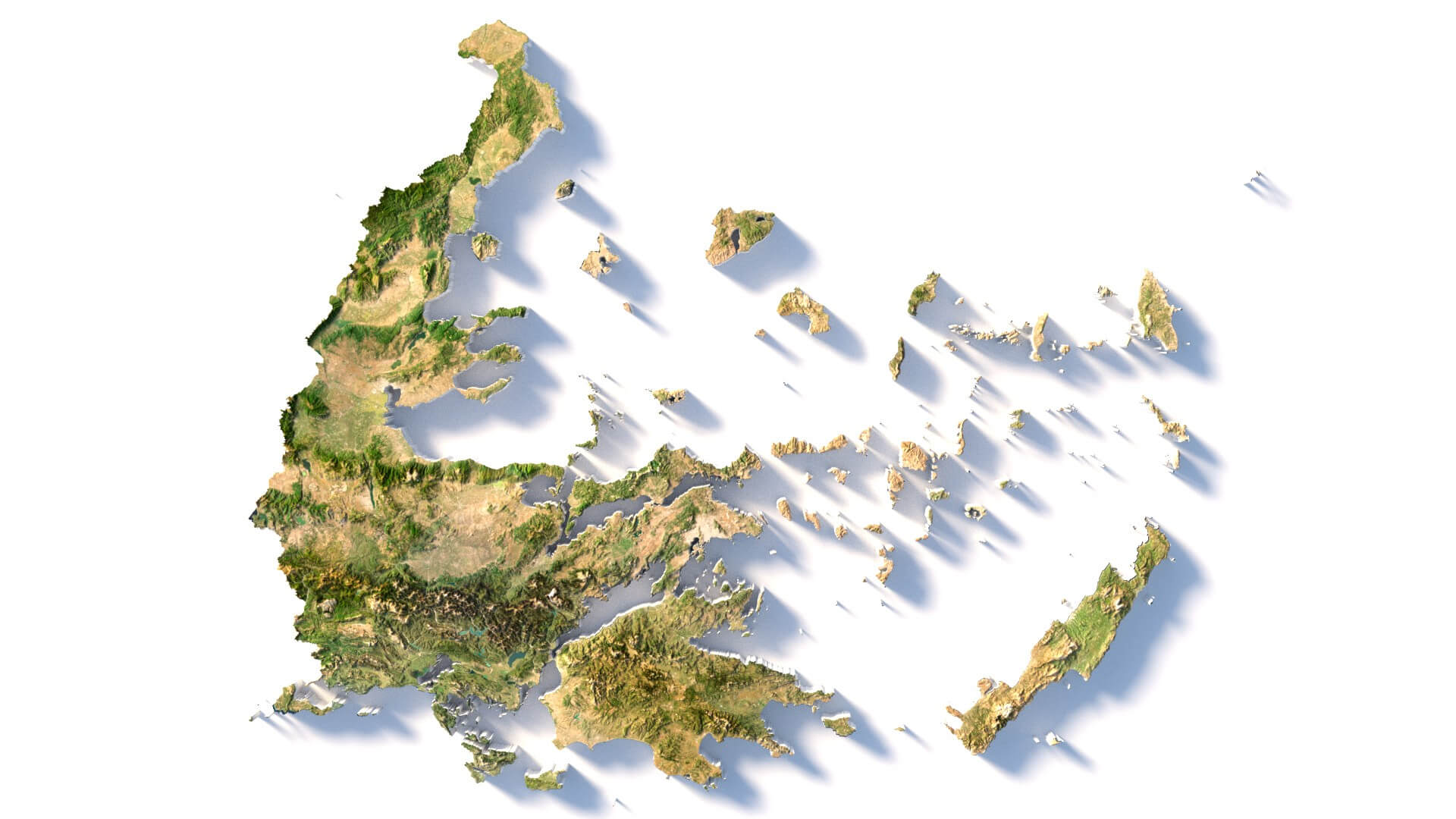 Greece Terrain Map - 3D Model by 3dstudio