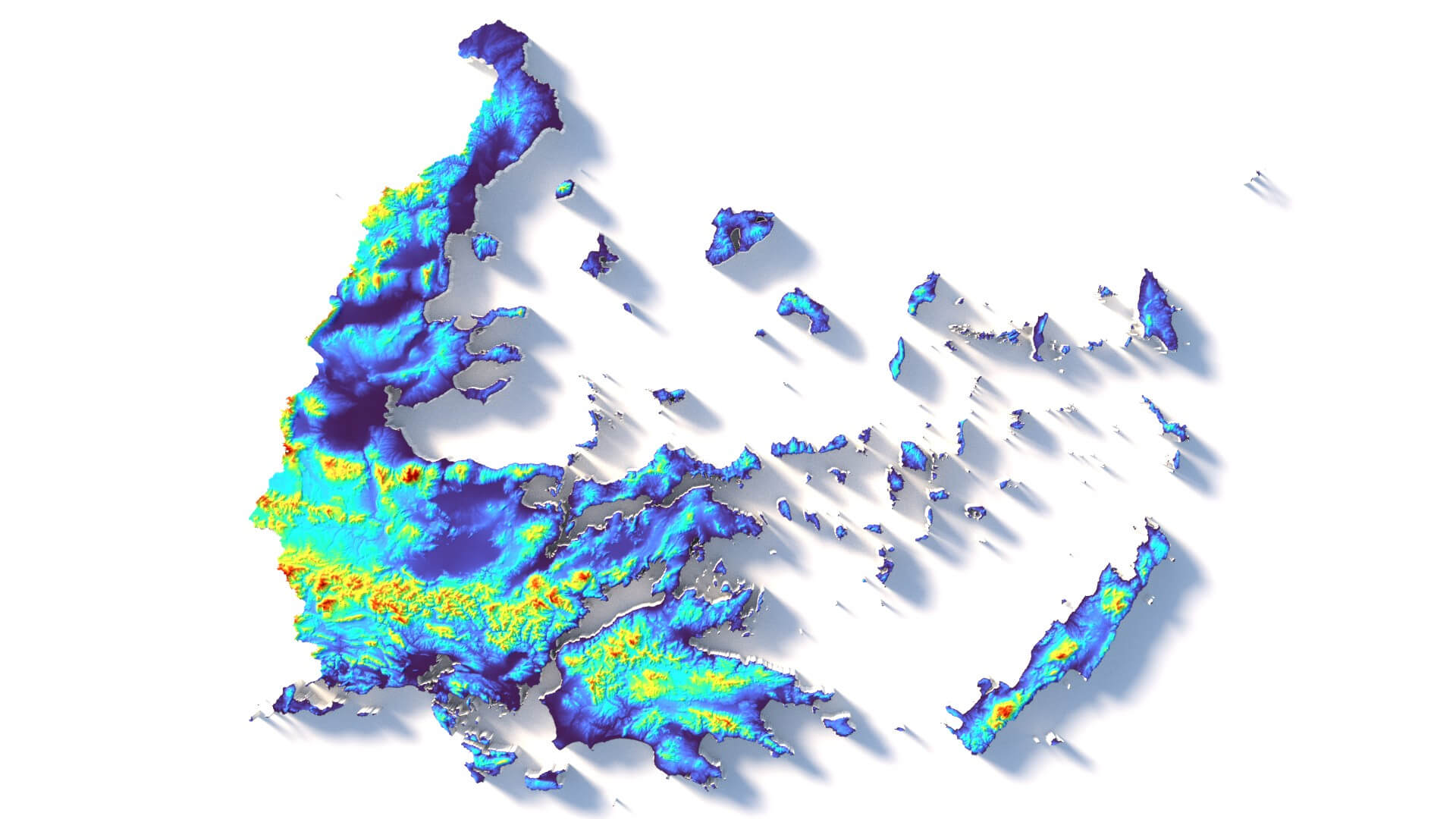 Greece Terrain Map - 3D Model by 3dstudio
