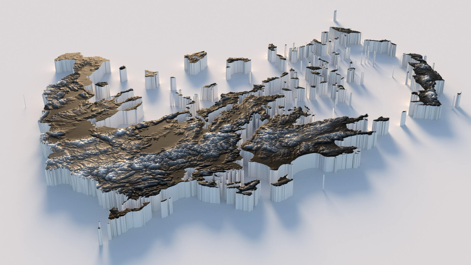 Greece Terrain Map - 3D Model by 3dstudio