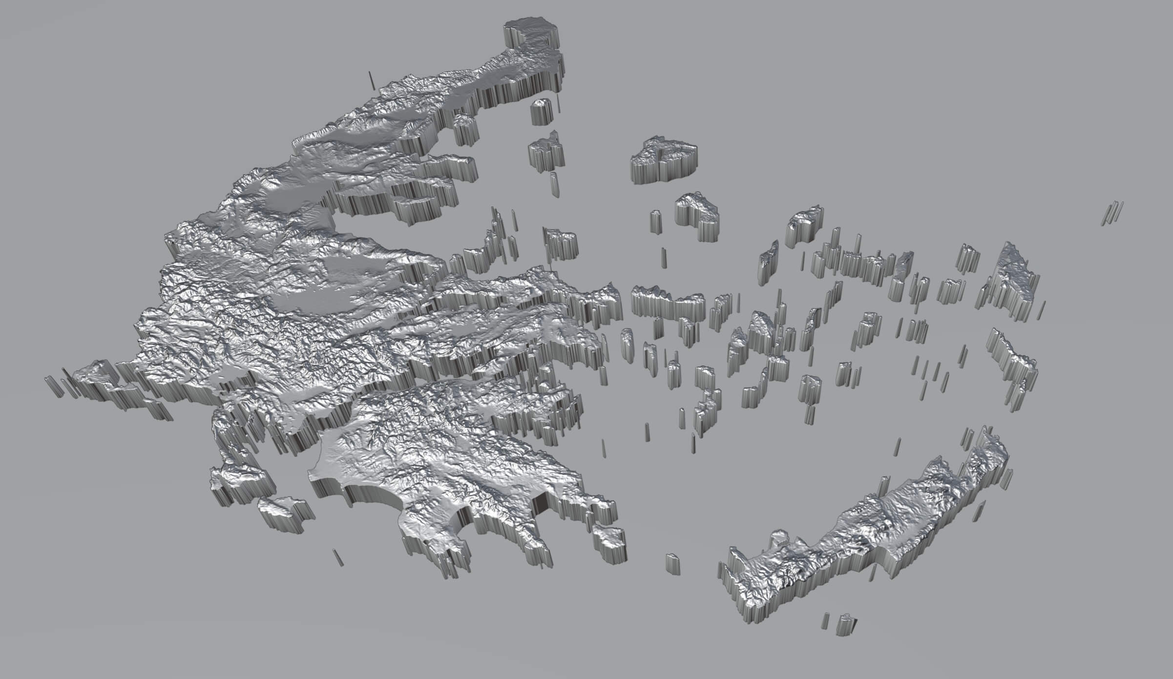 Greece Terrain Map - 3D Model by 3dstudio