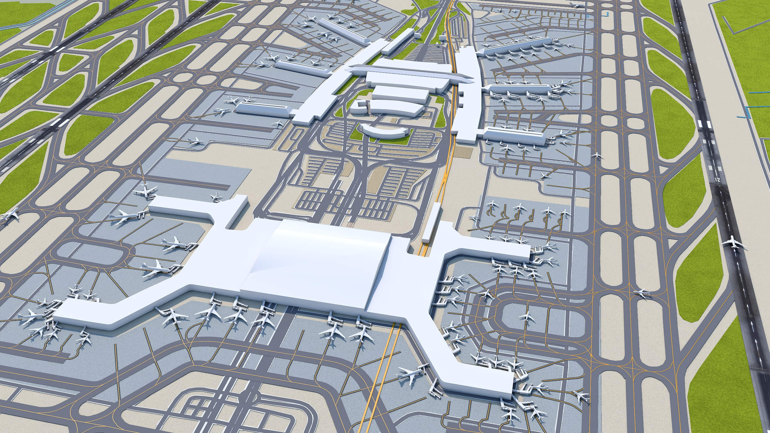 Guangzhou Baiyun International Airport - 3D Model by 3dstudio