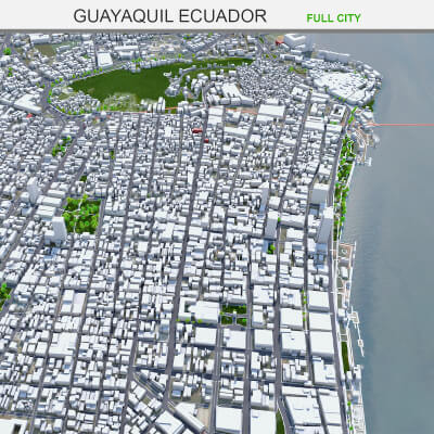 Guayaquil City Ecuador 3D Model 40km by 3dstudio