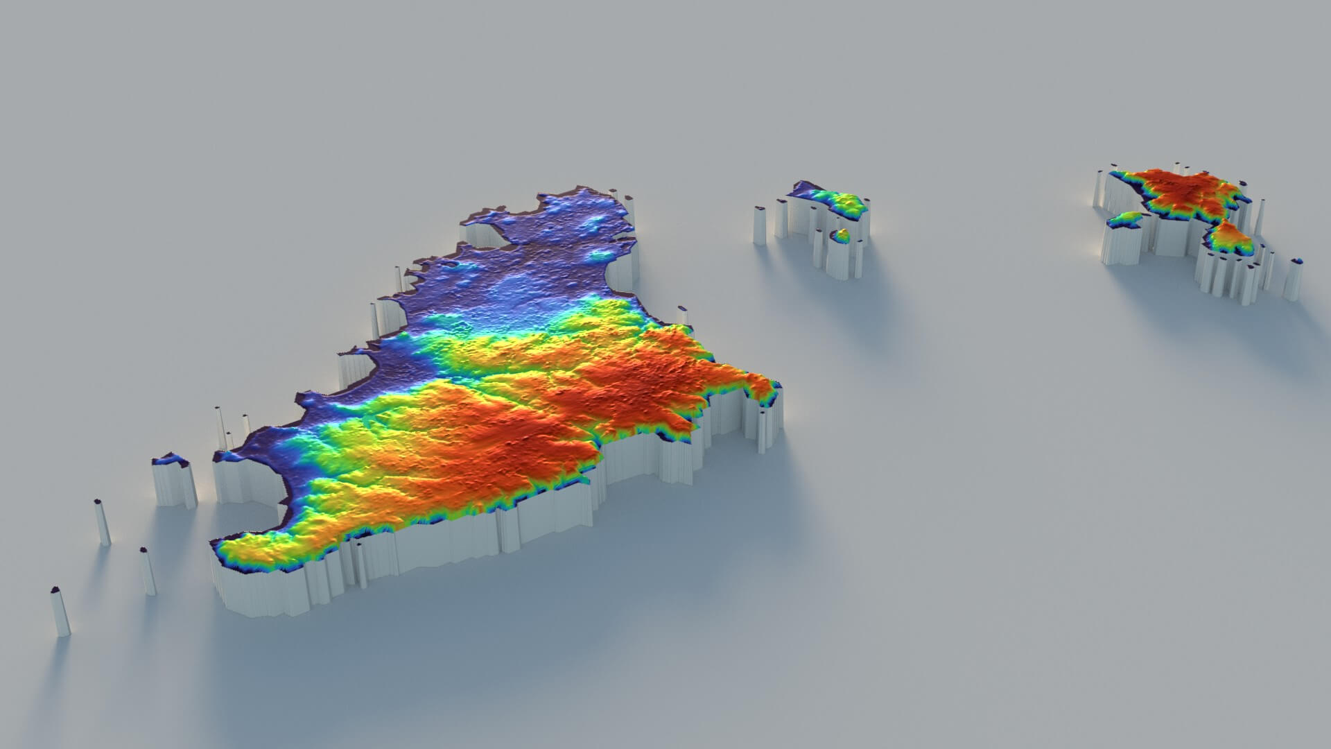 Guernsey Terrain Map - 3D Model by 3dstudio