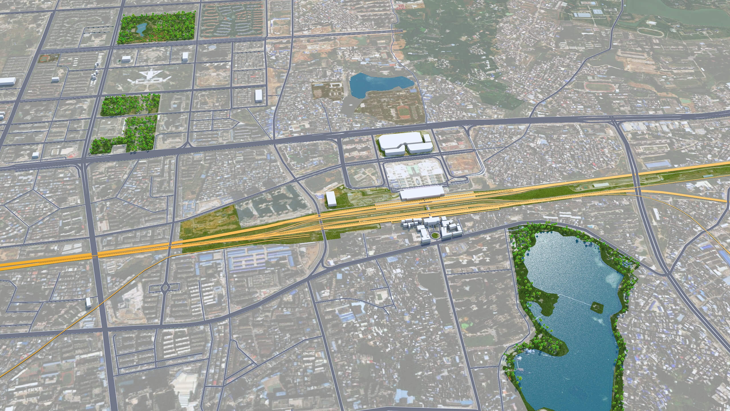 Guigang City Guangxi China 3D Model 20km by 3dstudio