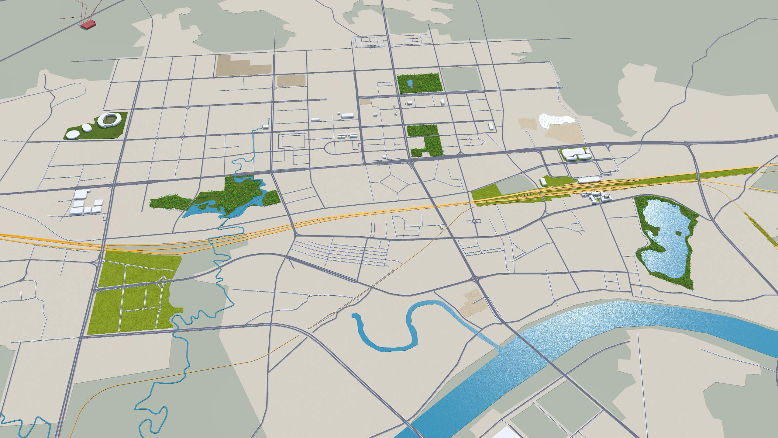 Guigang City Guangxi China 3D Model 20km by 3dstudio