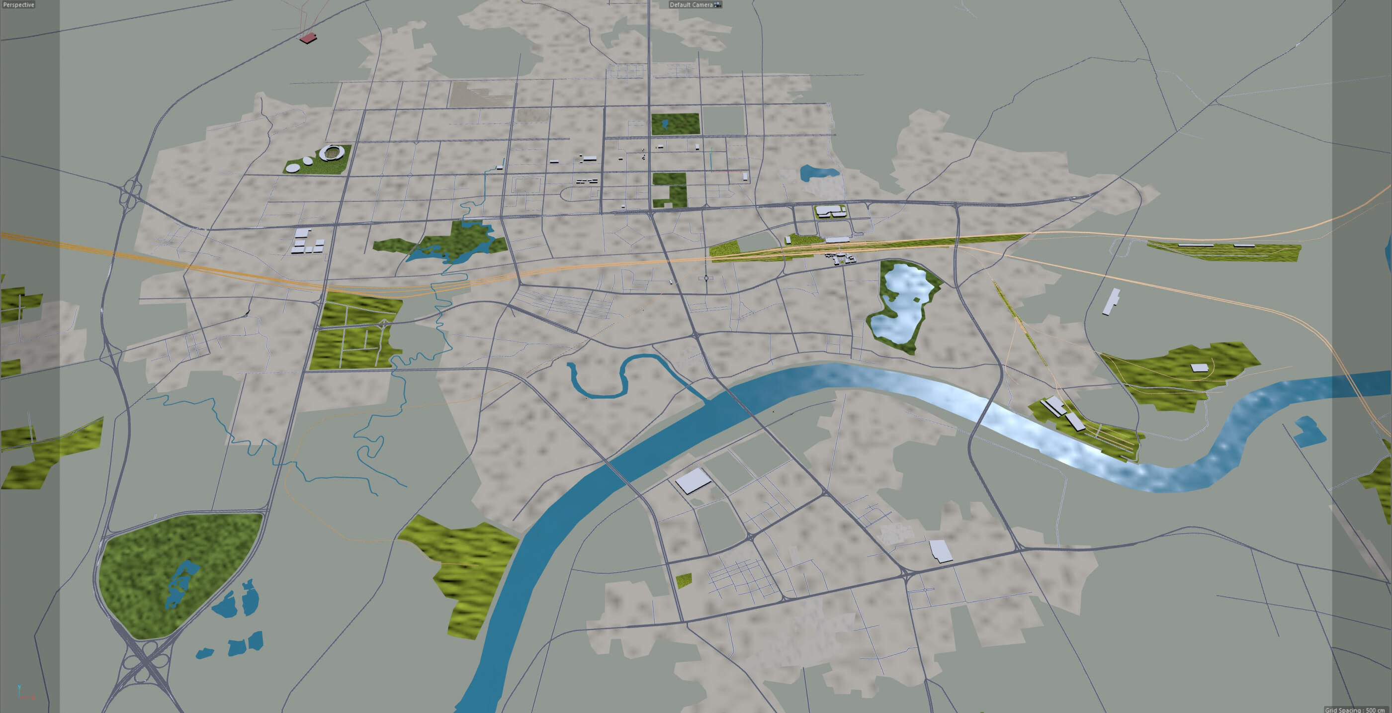 Guigang City Guangxi China 3D Model 20km by 3dstudio