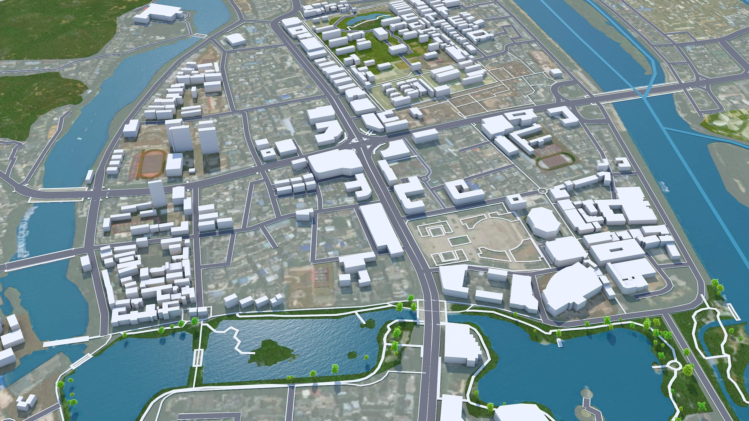 Guilin City Guangxi China 3D Model 35km by 3dstudio