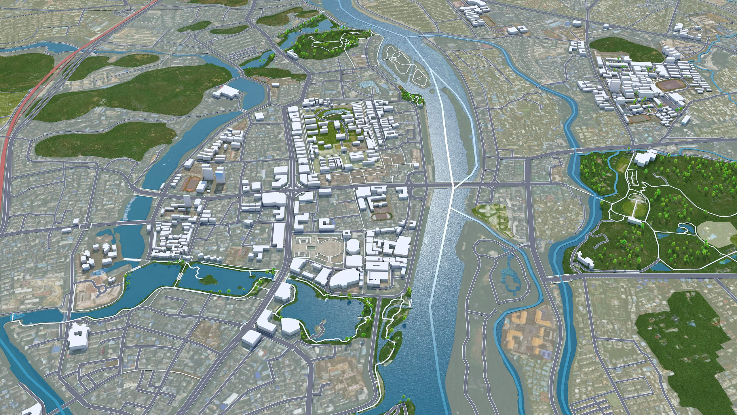 Guilin City Guangxi China 3D Model 35km by 3dstudio