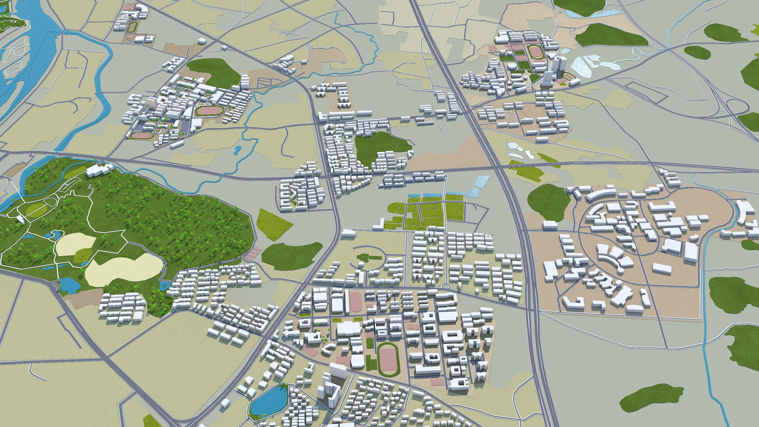 Guilin City Guangxi China 3D Model 35km by 3dstudio