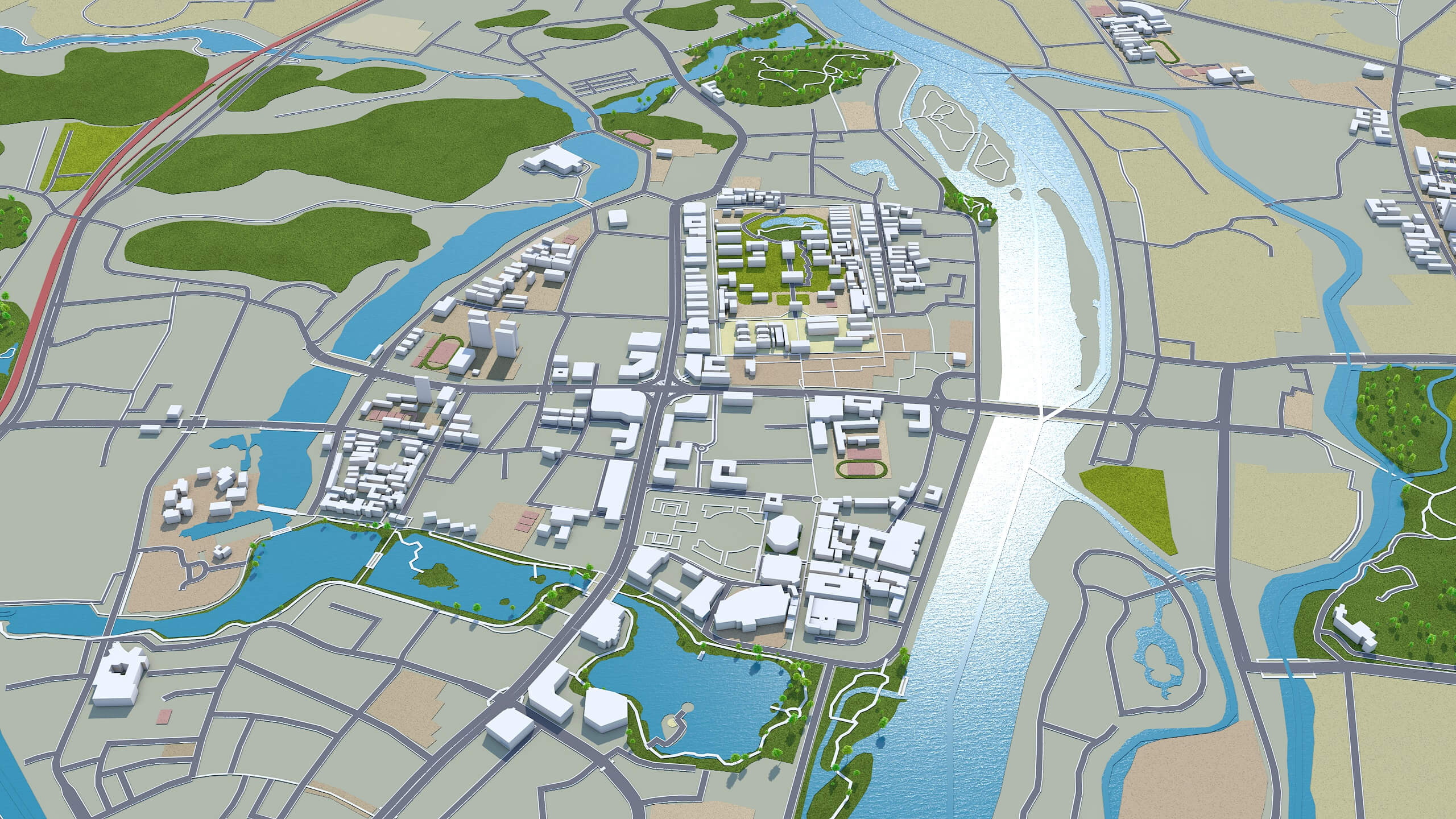 Guilin City Guangxi China 3D Model 35km by 3dstudio