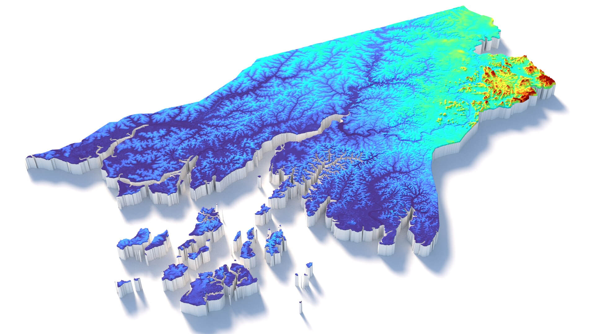 Guinea Bissau Terrain Map - 3D Model by 3dstudio