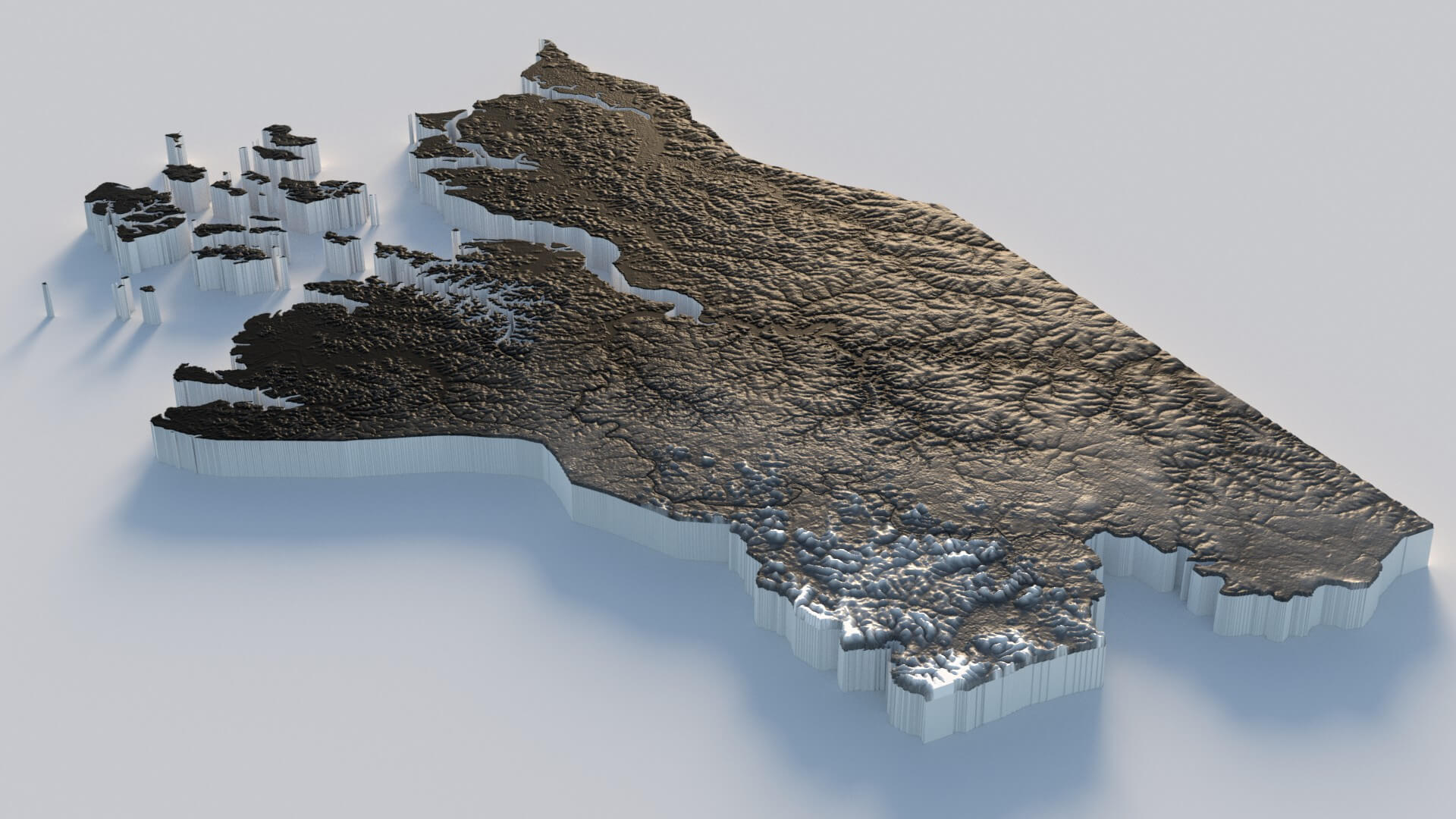 Guinea Bissau Terrain Map - 3D Model by 3dstudio