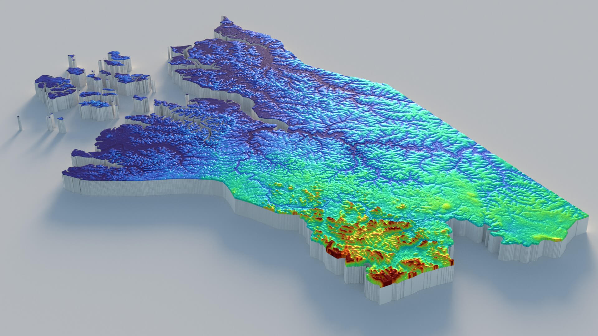 Guinea Bissau Terrain Map - 3D Model by 3dstudio