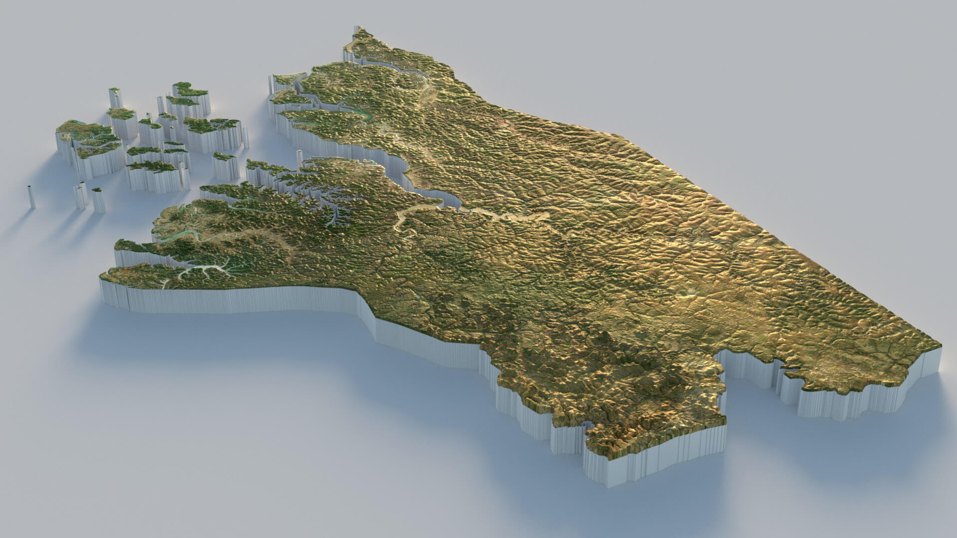 Guinea Bissau Terrain Map - 3D Model by 3dstudio