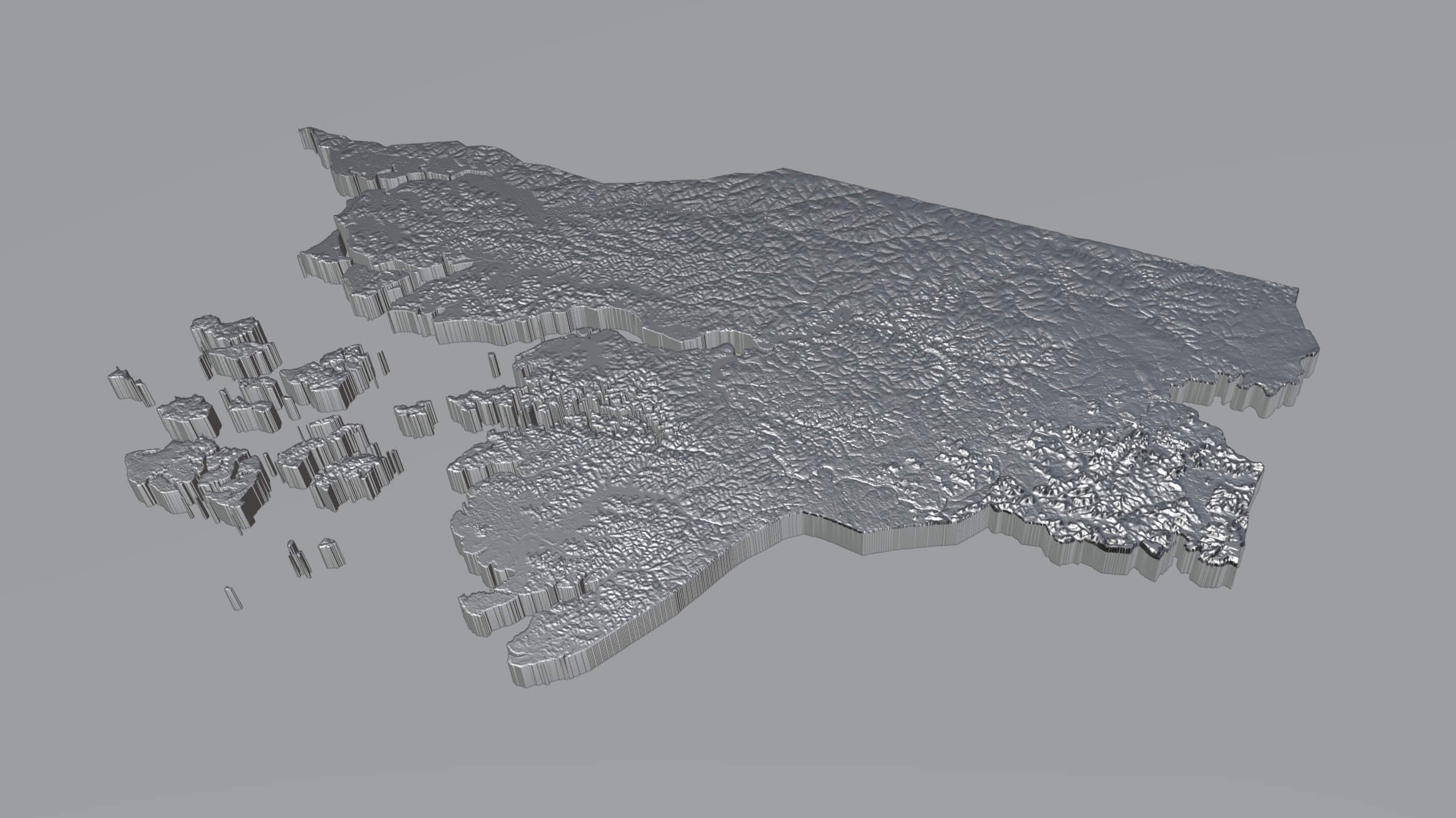 Guinea Bissau Terrain Map - 3D Model by 3dstudio