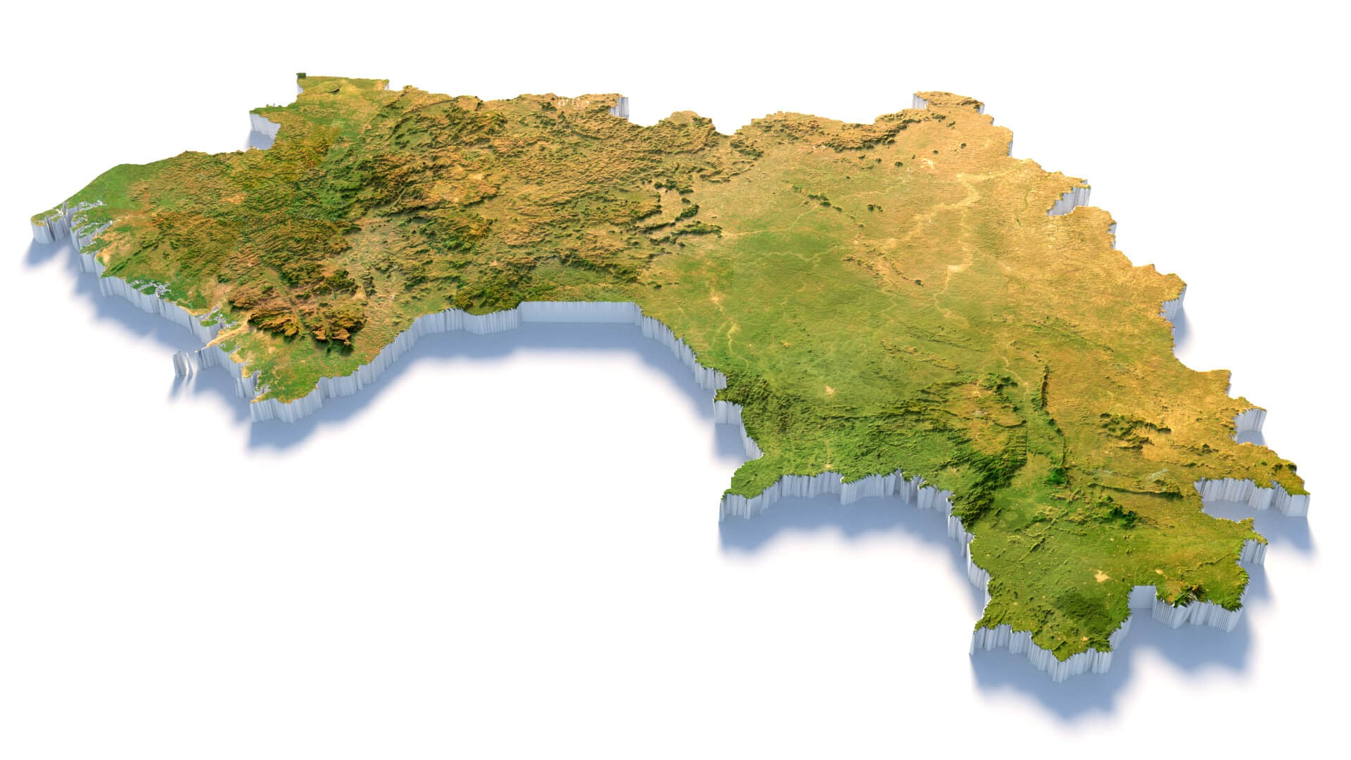 Guinea Terrain Map - 3D Model by 3dstudio