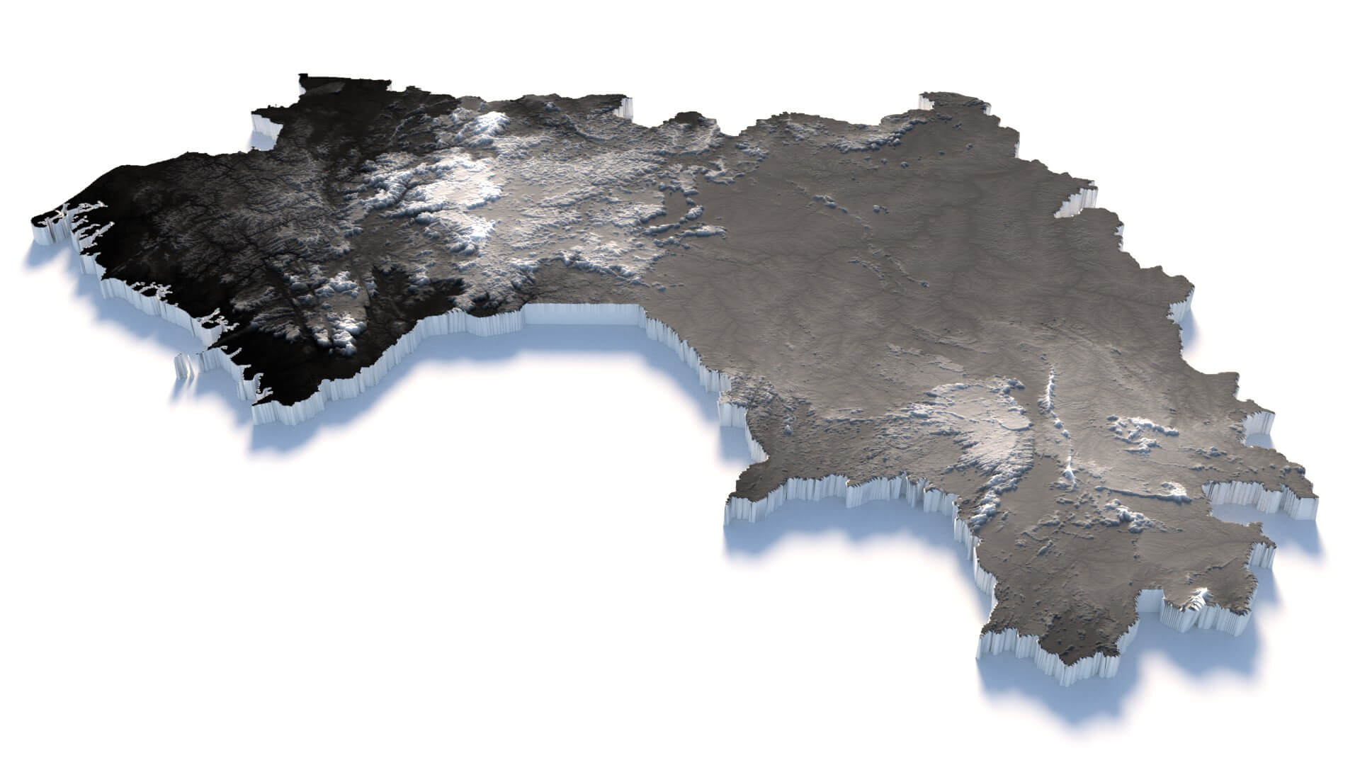 Guinea Terrain Map - 3D Model by 3dstudio