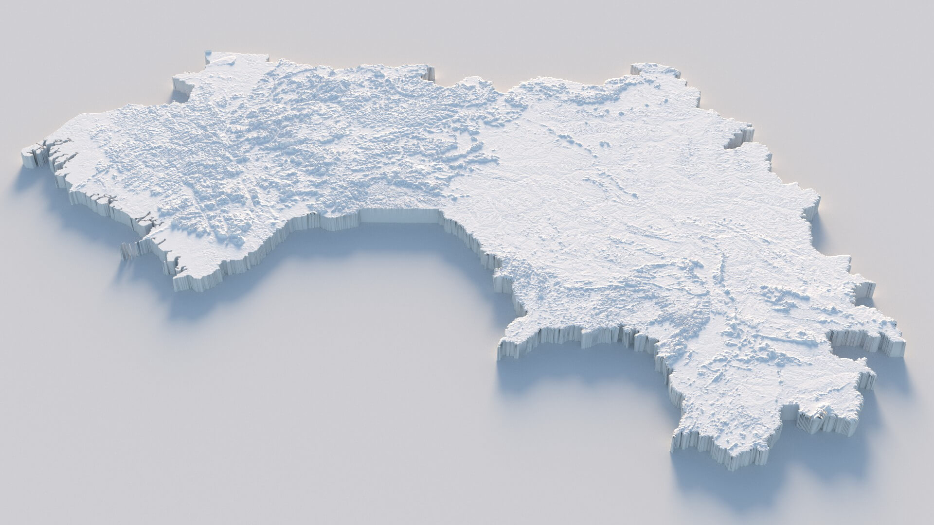 Guinea Terrain Map - 3D Model by 3dstudio
