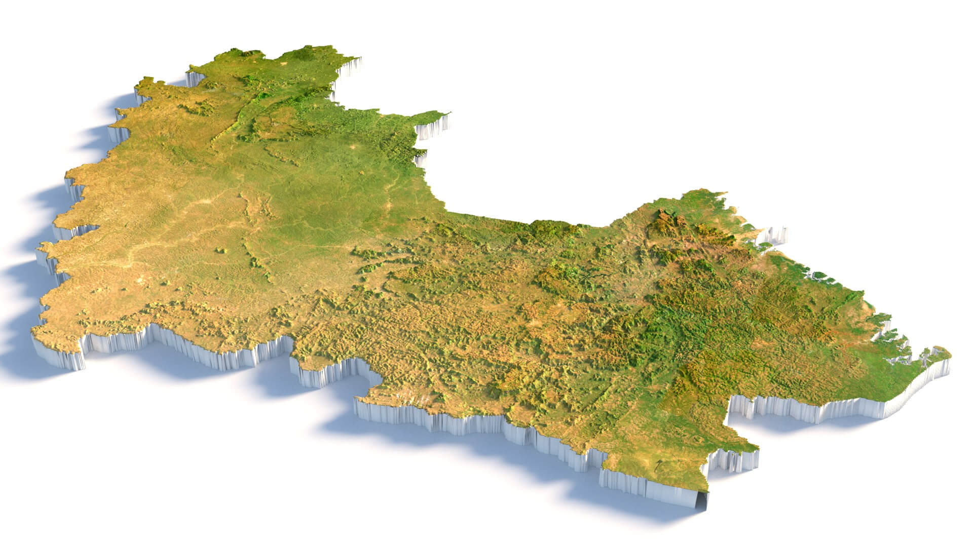 Guinea Terrain Map - 3D Model by 3dstudio