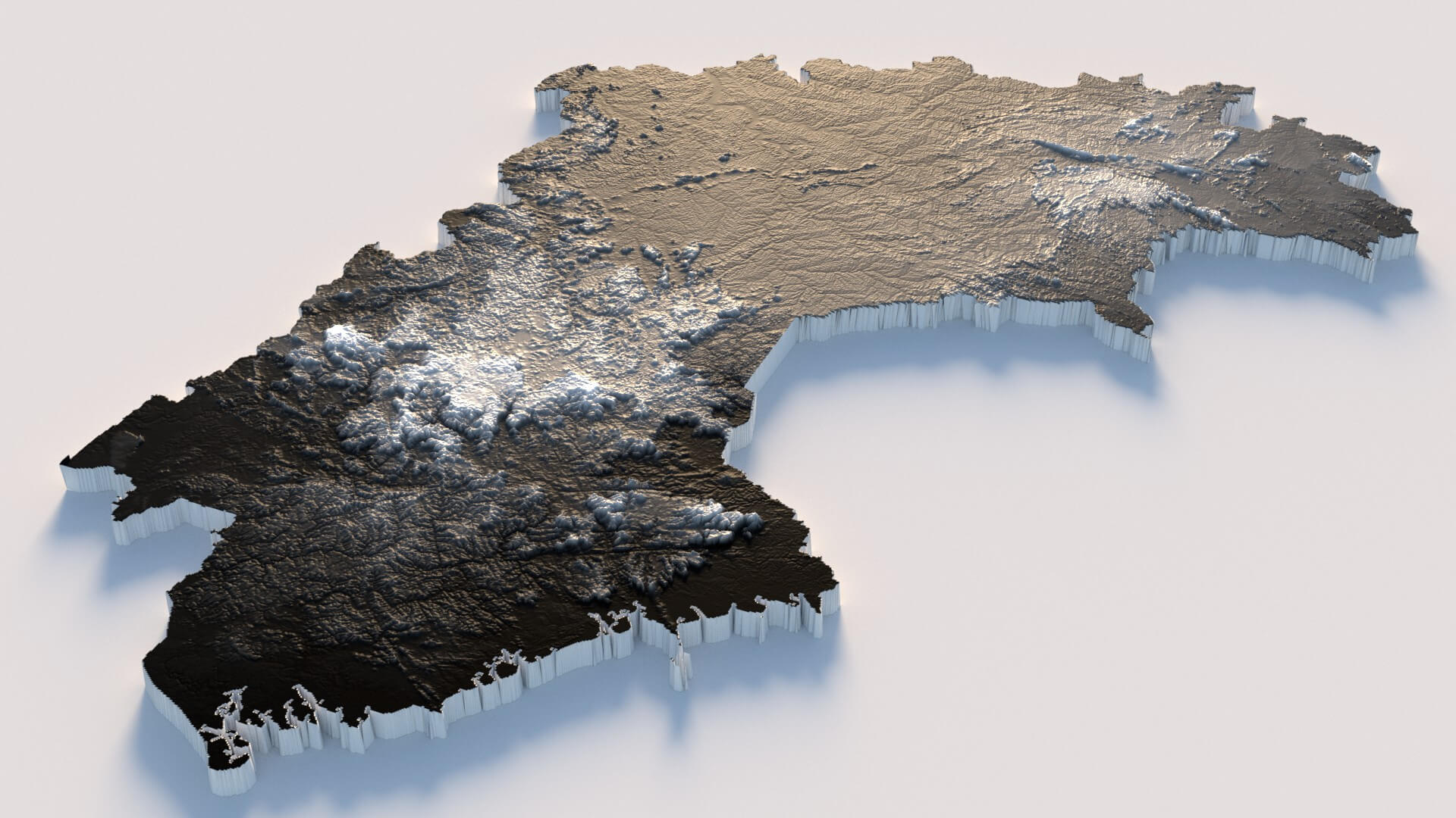 Guinea Terrain Map - 3D Model by 3dstudio