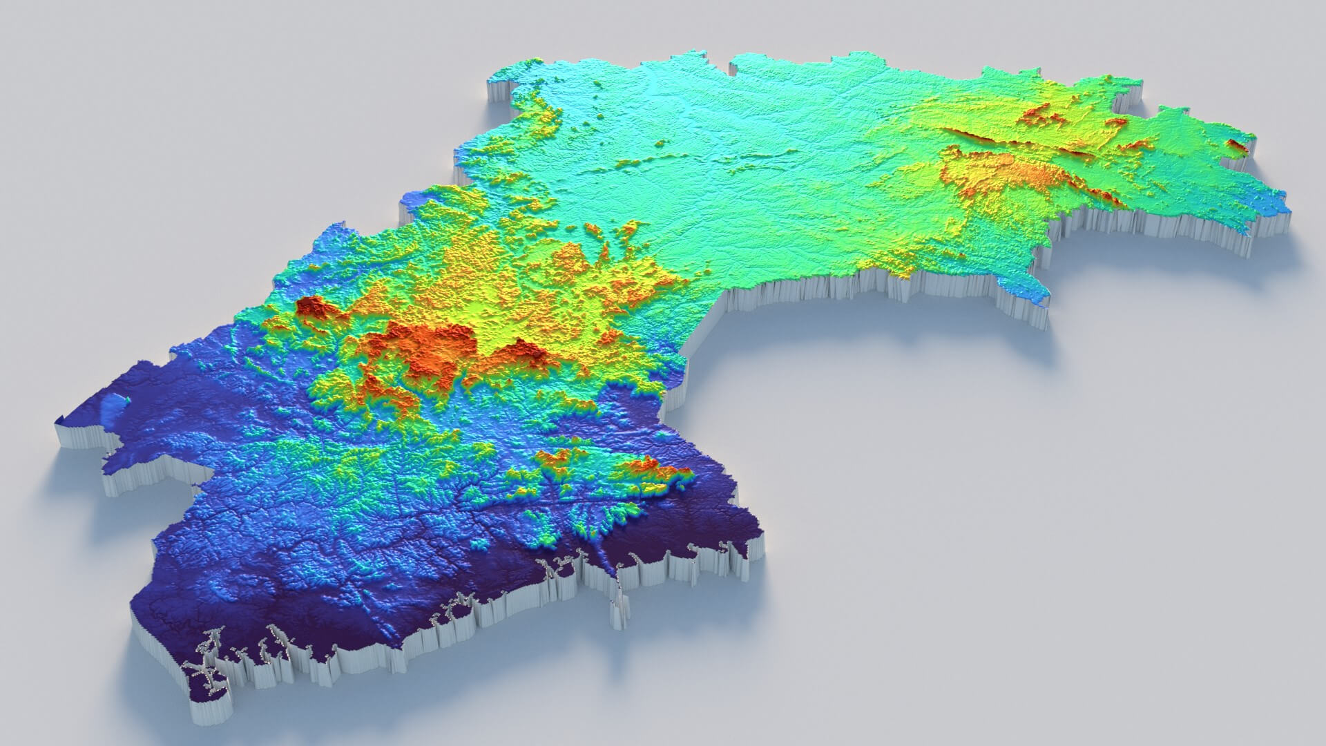 Guinea Terrain Map - 3D Model by 3dstudio